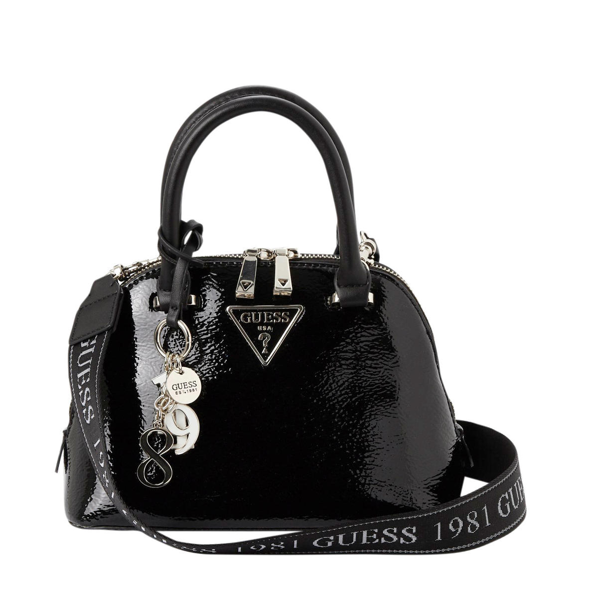 GUESS handtas MADDY SMALL DOME zwart | wehkamp