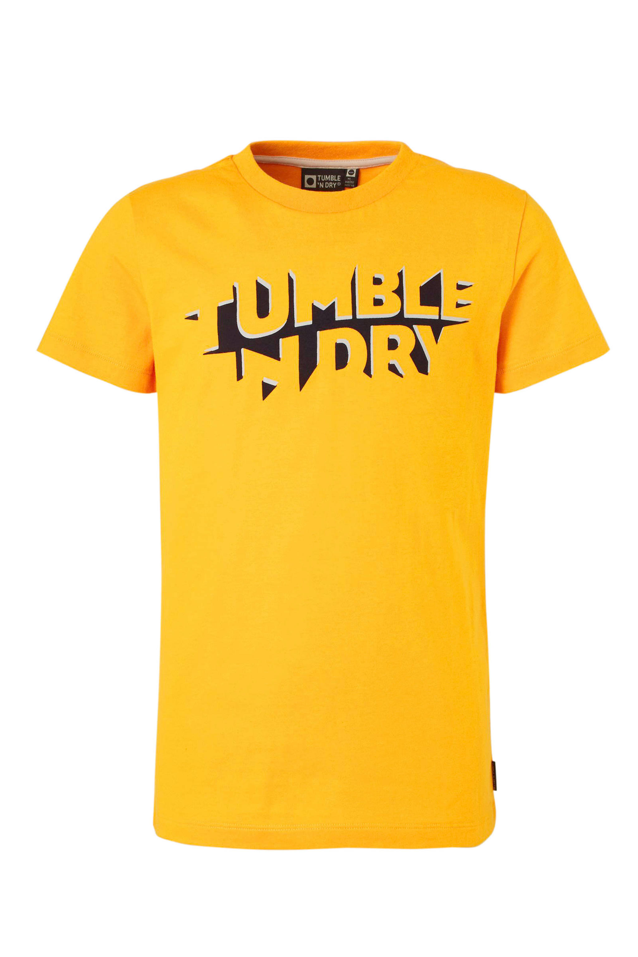 Tumble 'n Dry Hi regular fit T-shirt Gus met logo geel/zwart/lichtblauw ...