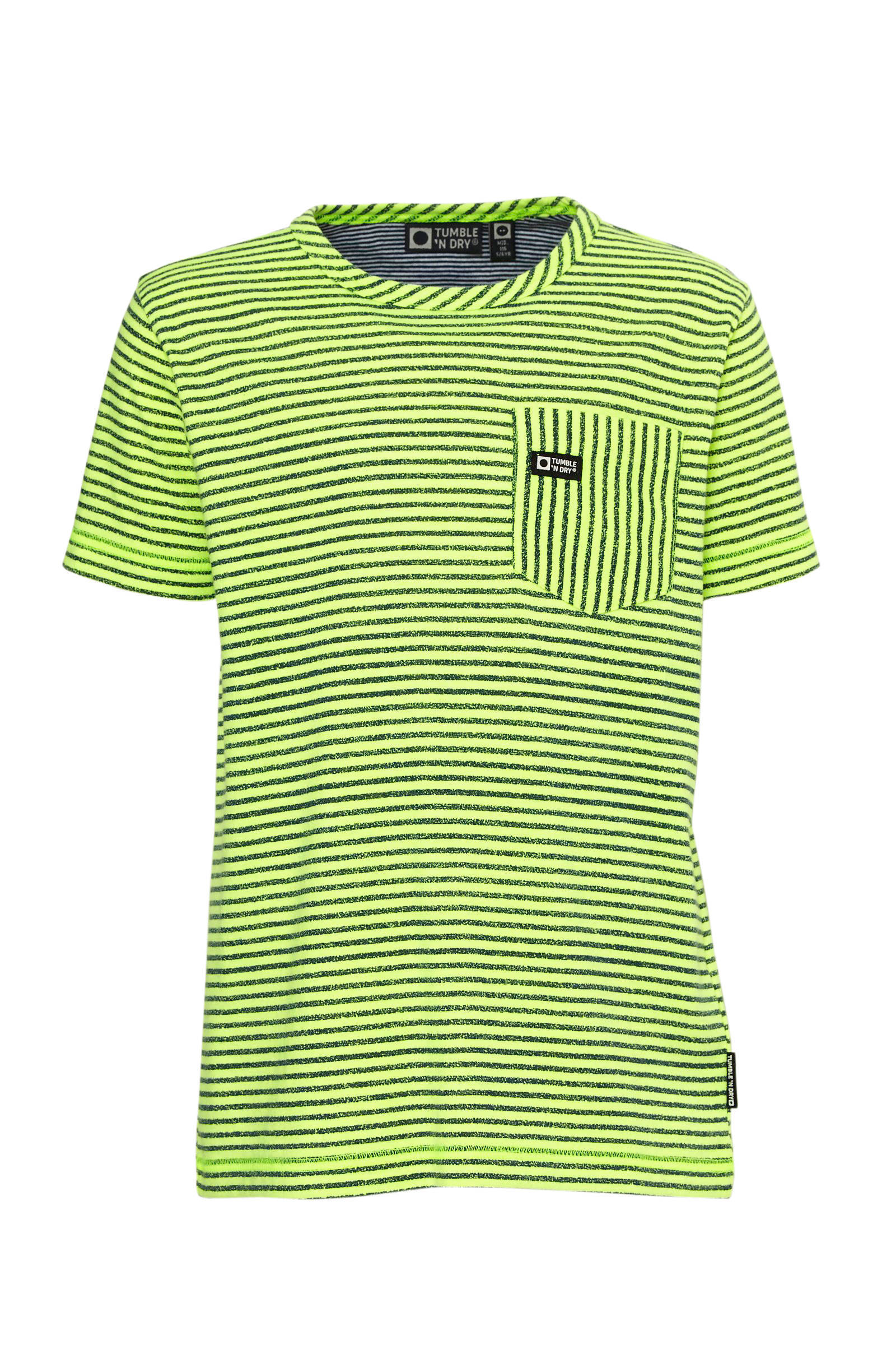 Tumble 'n Dry Mid gestreept regular fit T-shirt Gittey neon geel/zwart ...