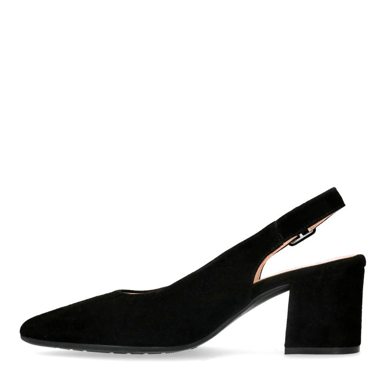 Manfield suède slingback pumps zwart | wehkamp