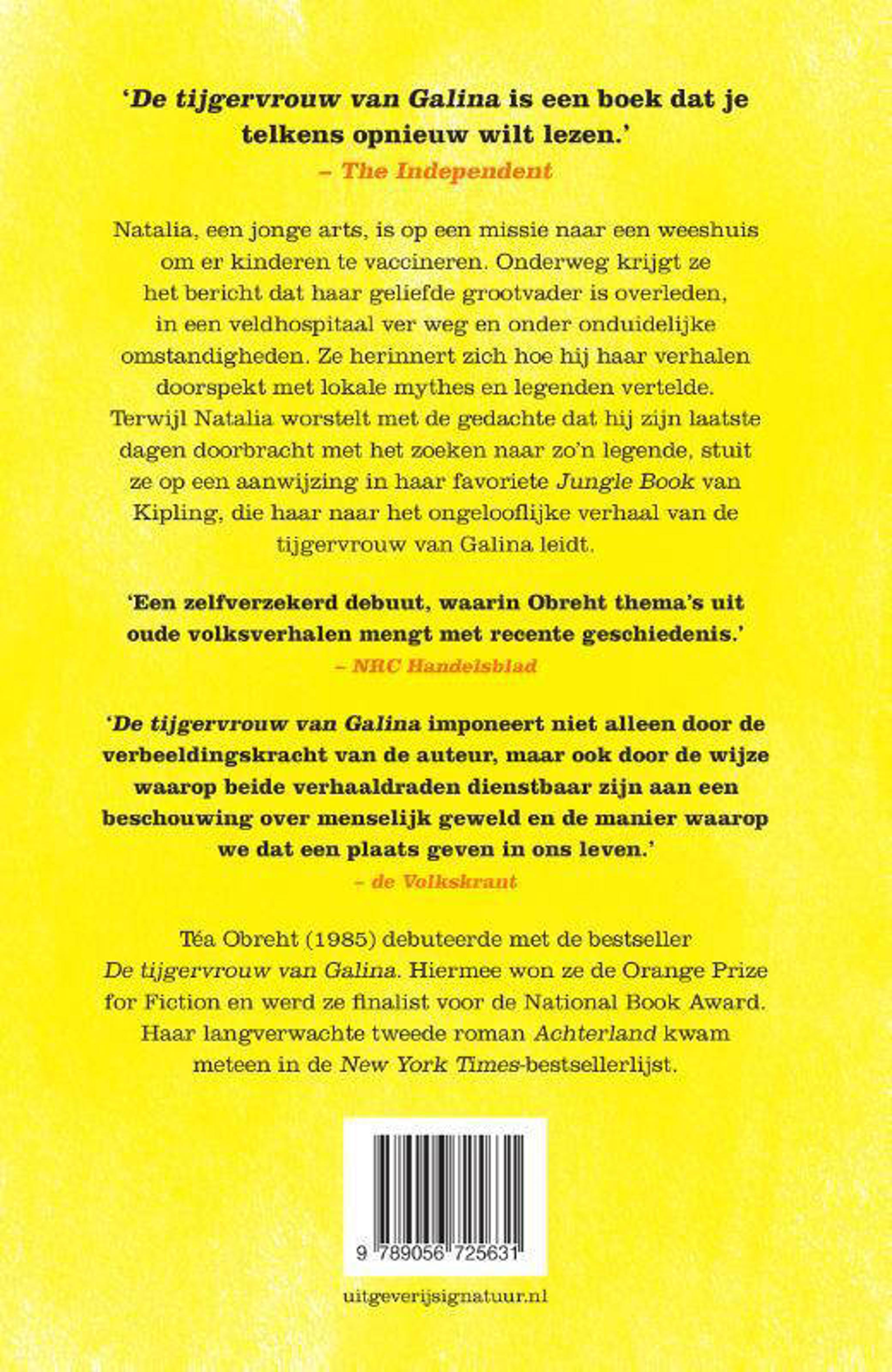 Téa Obreht De tijgervrouw van Galina | wehkamp