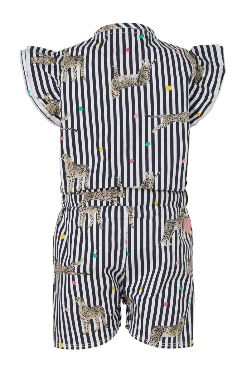 Quapi jumpsuit Bianca wit/zwart/bruin | wehkamp