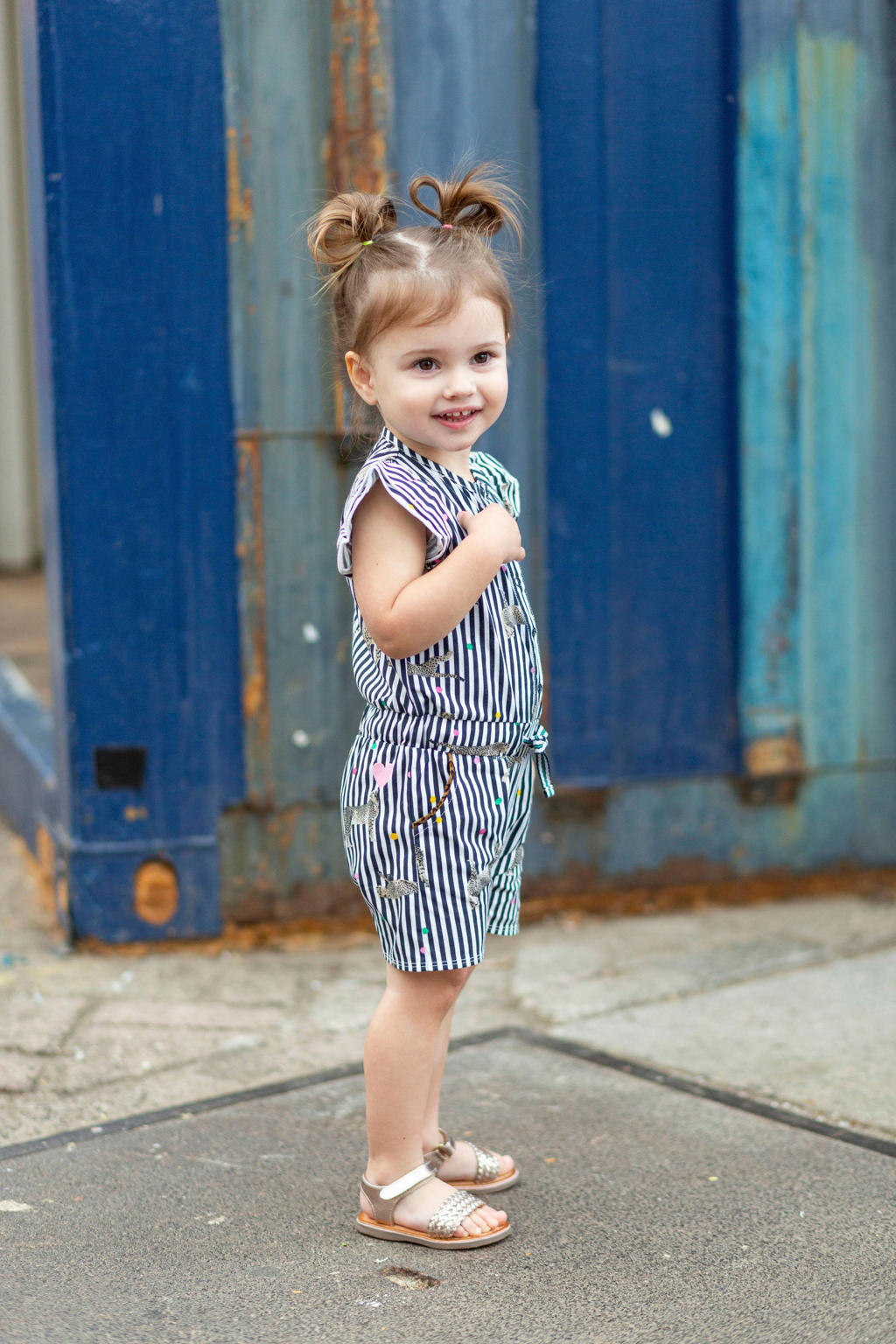 Quapi jumpsuit Bianca wit/zwart/bruin | wehkamp