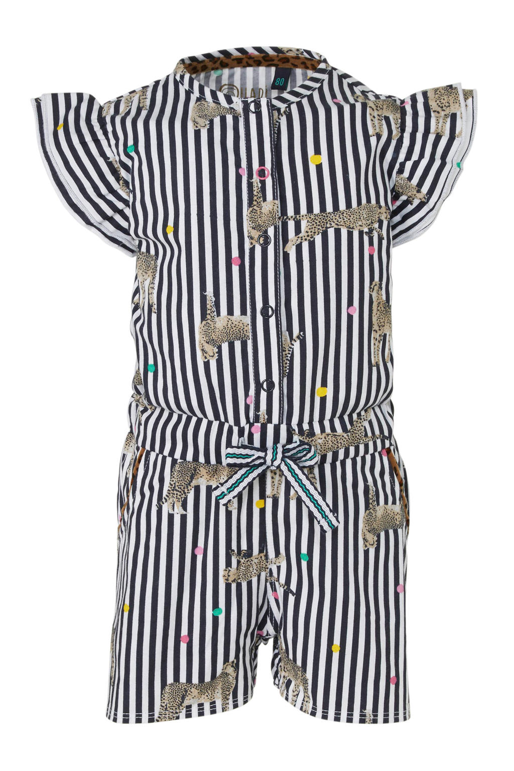 Quapi jumpsuit Bianca wit/zwart/bruin | wehkamp