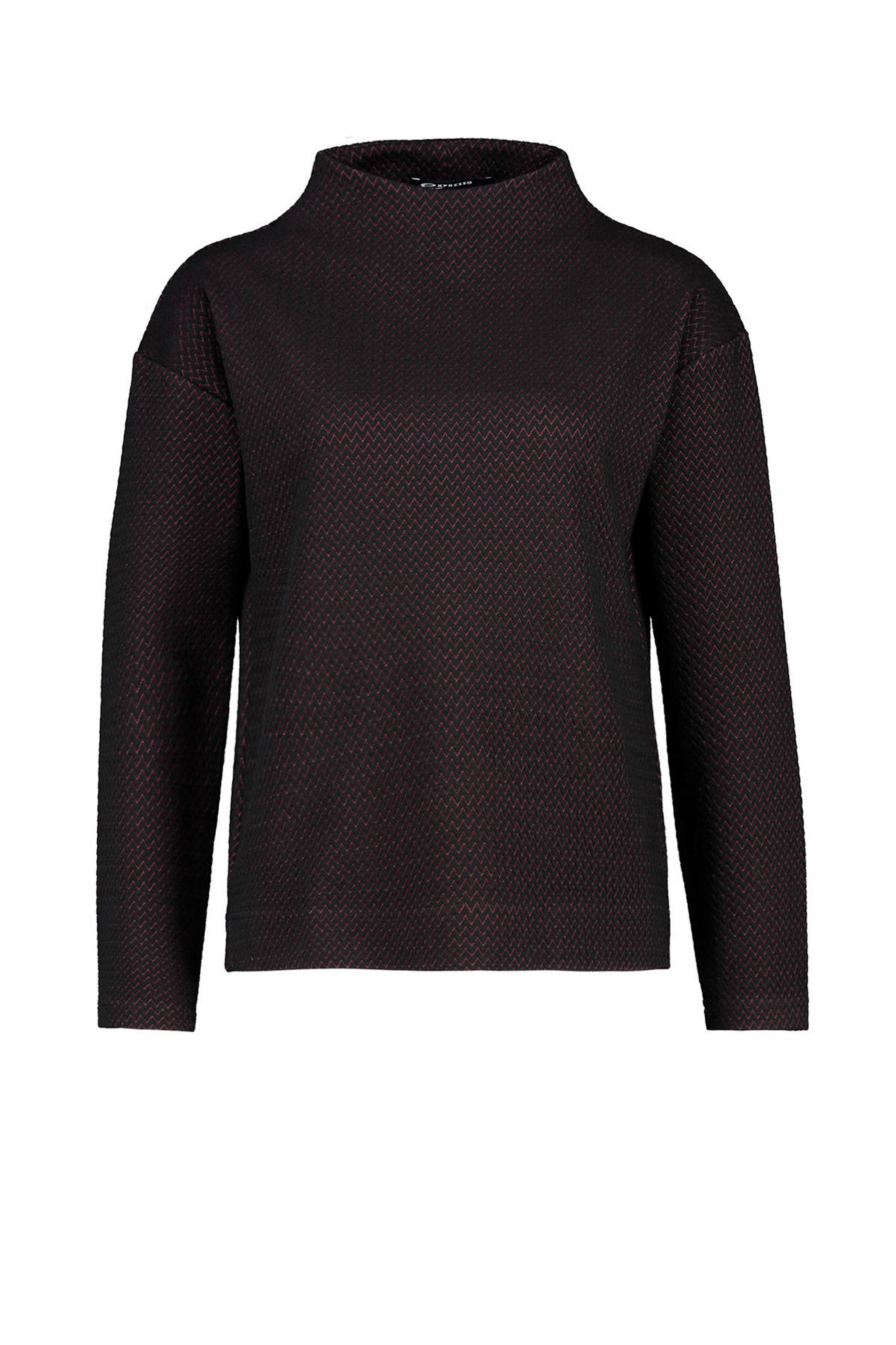 Expresso top met jacquard zwart | wehkamp