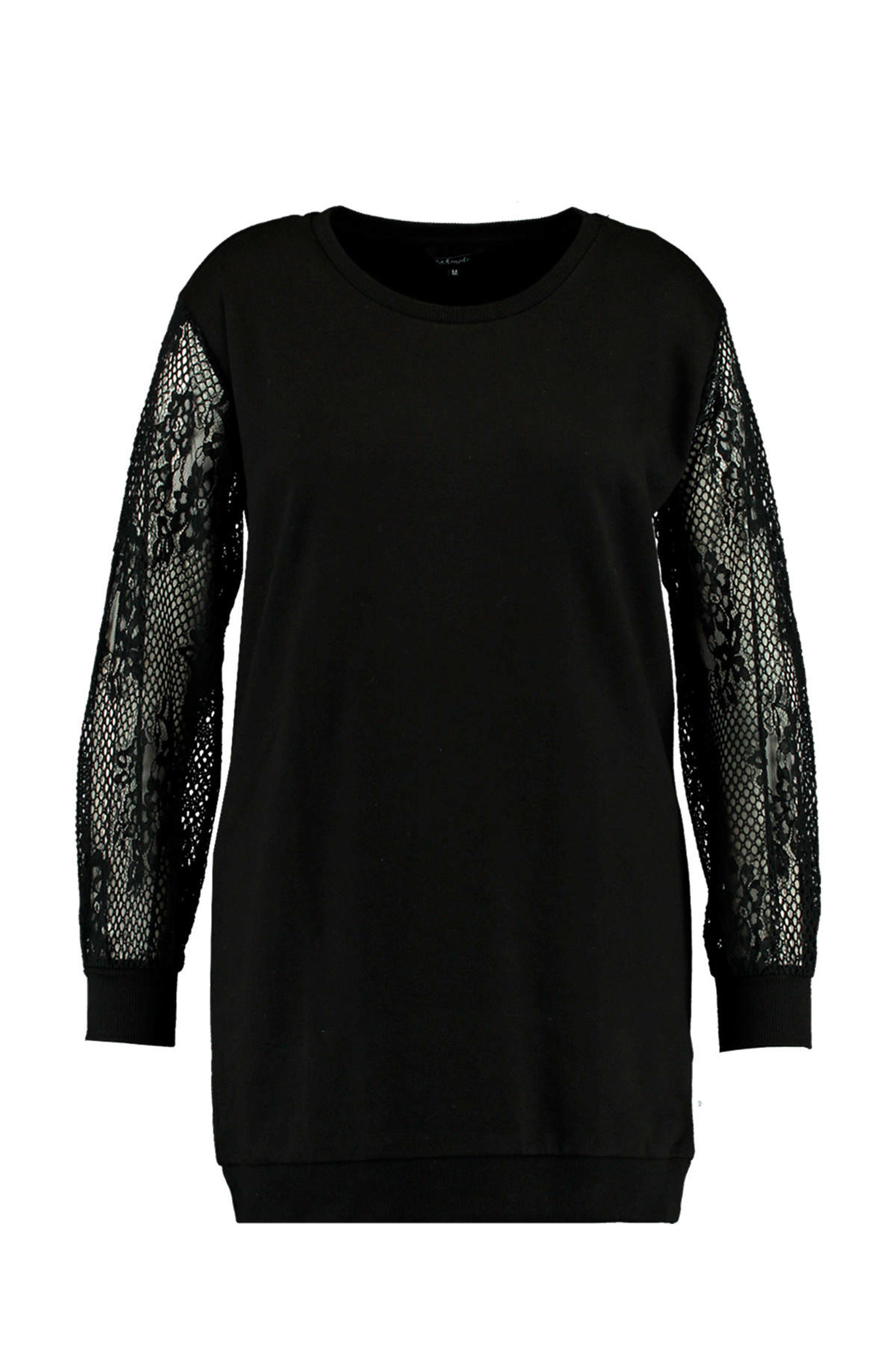 MS Mode top met mesh zwart | wehkamp