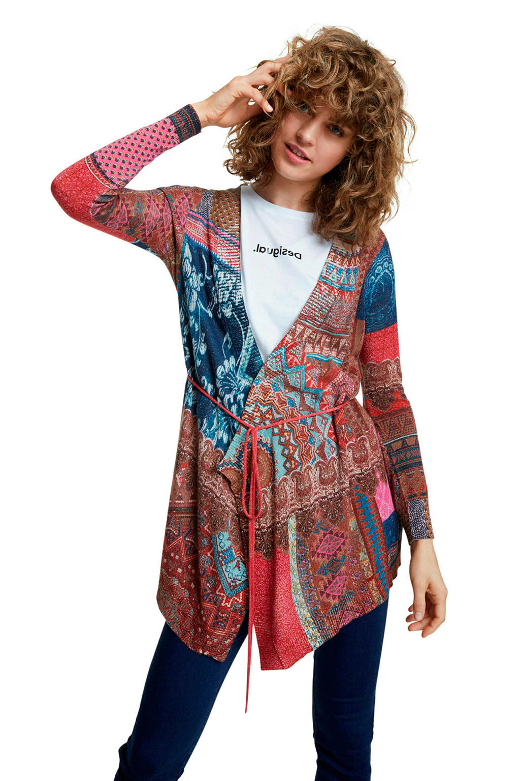 Desigual vest met all over print rood/multi | wehkamp
