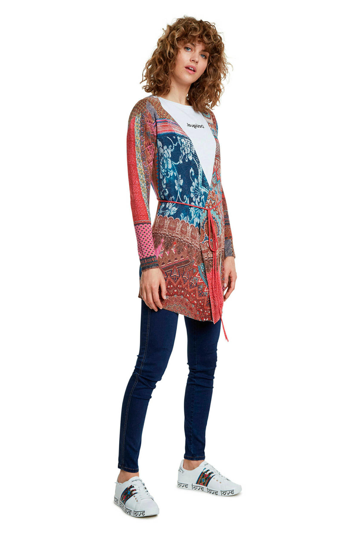 Desigual vest met all over print rood/multi | wehkamp