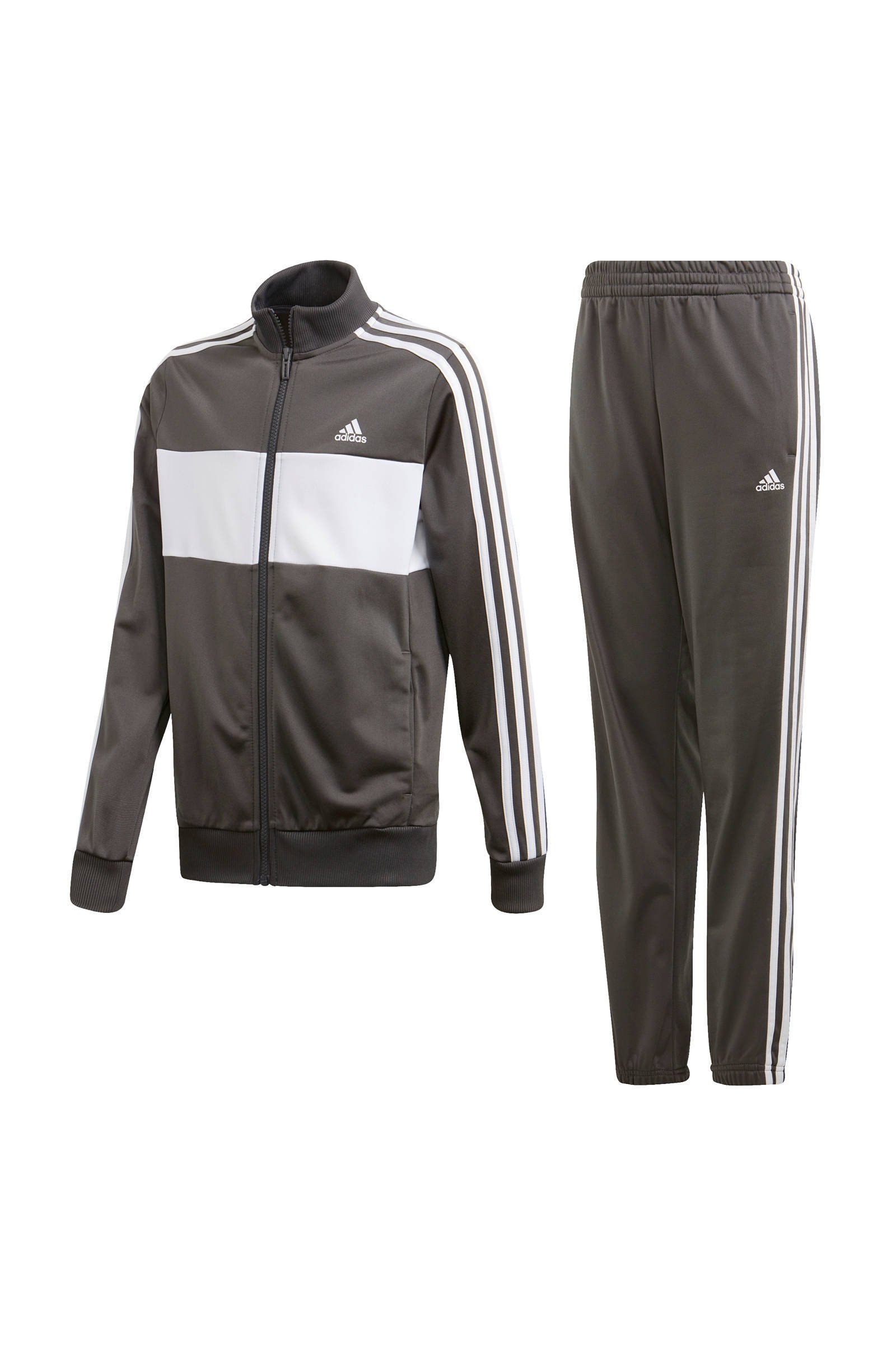 adidas Performance trainingspak grijs/wit | wehkamp