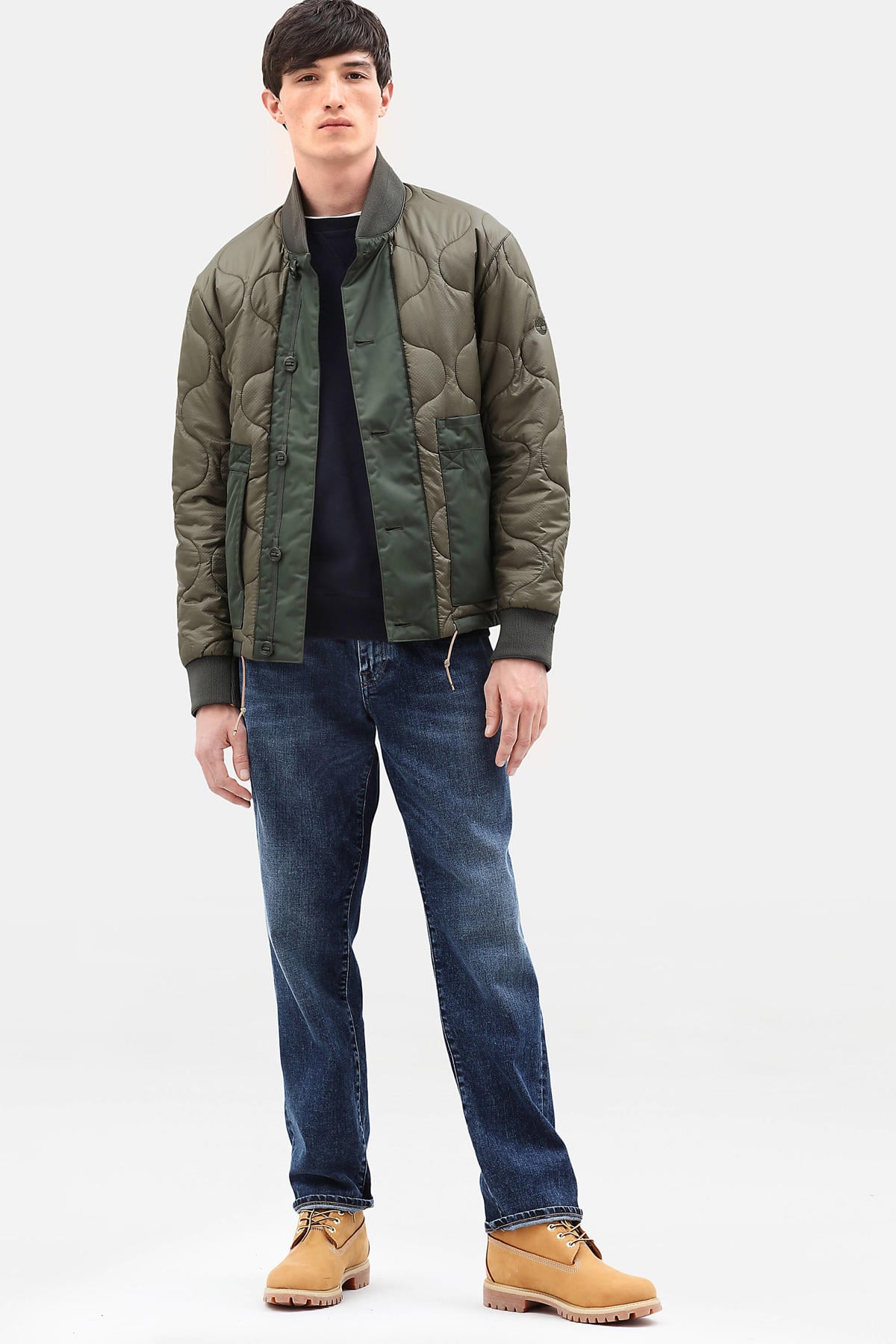 Timberland gemêleerd jack groen | wehkamp