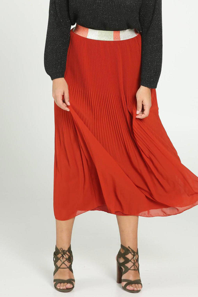 Paprika plissé rok oranje | wehkamp