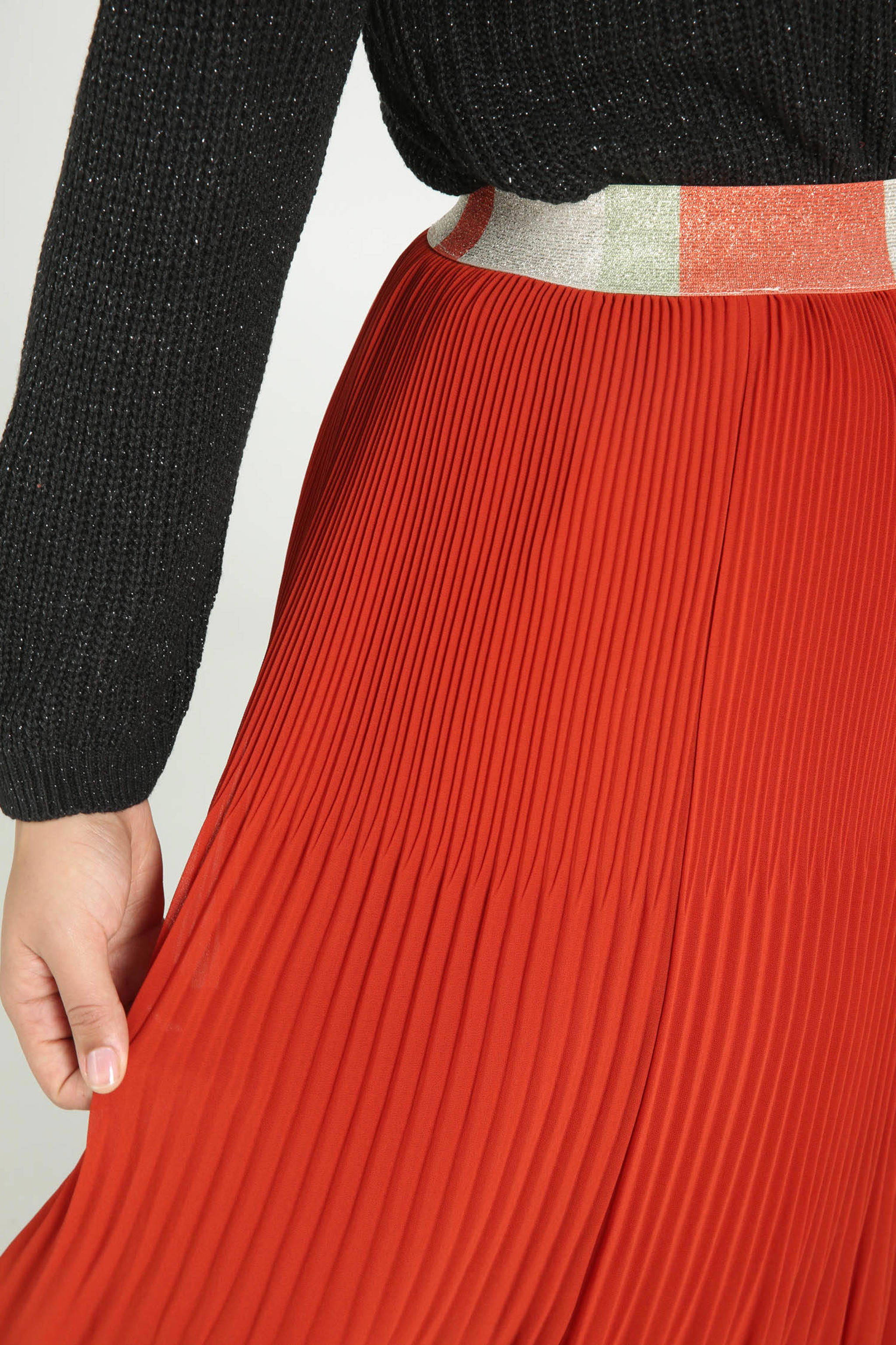 Paprika plissé rok oranje | wehkamp