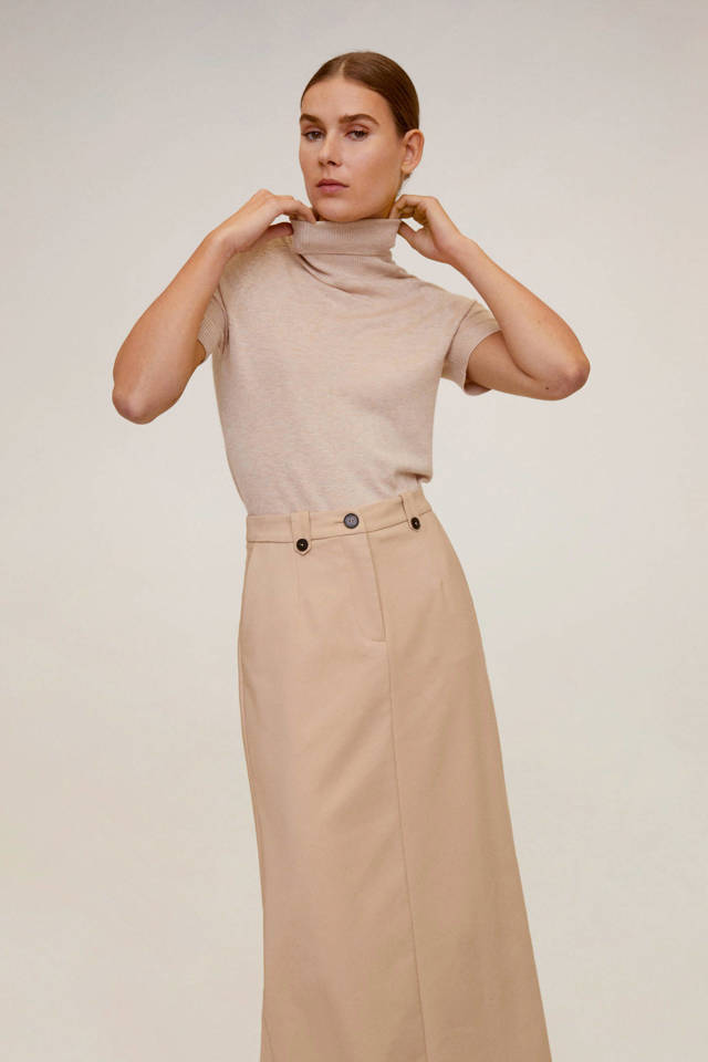 Mango lange rok beige | wehkamp