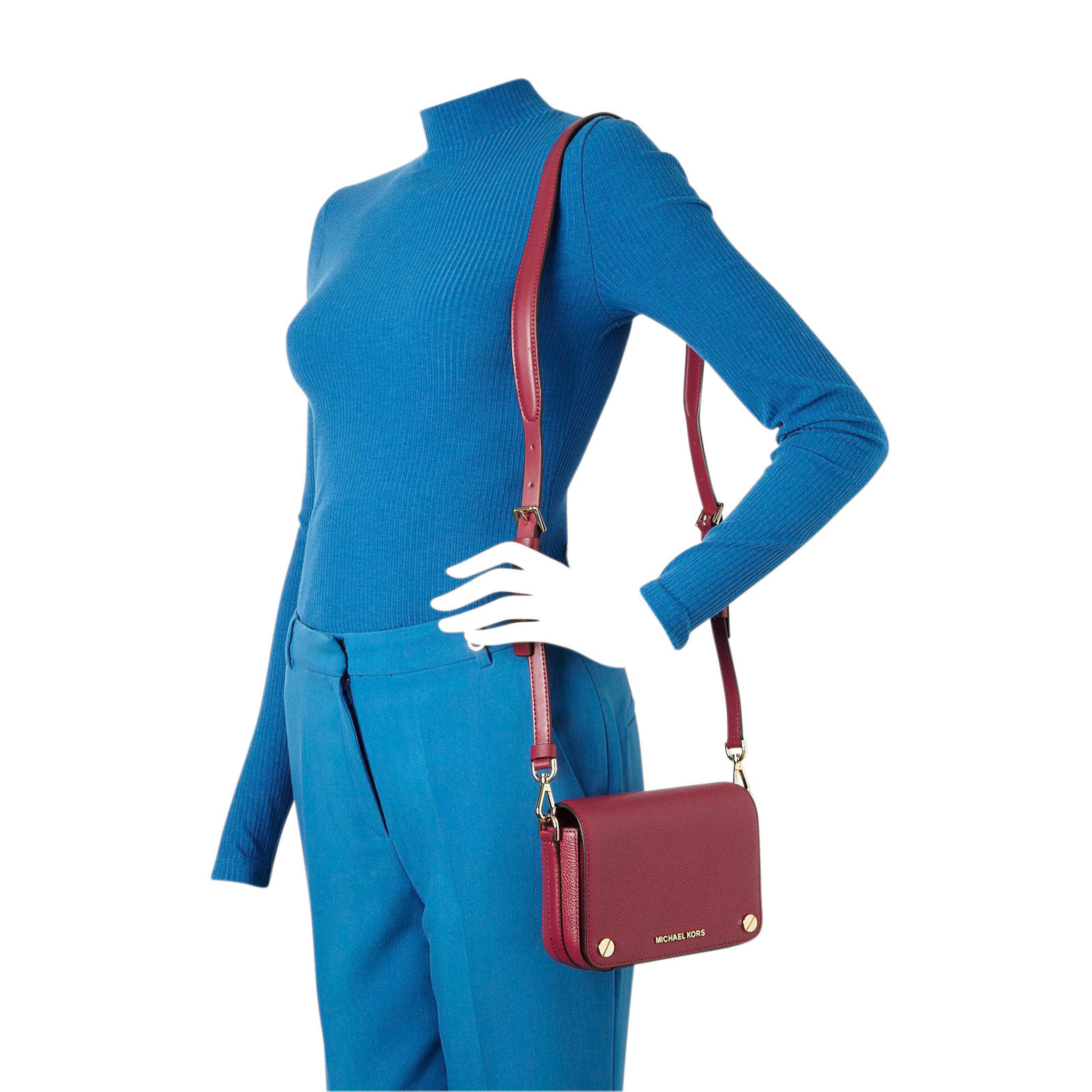 Michael Kors leren crossbody tas JET SET donker fuchsia | wehkamp