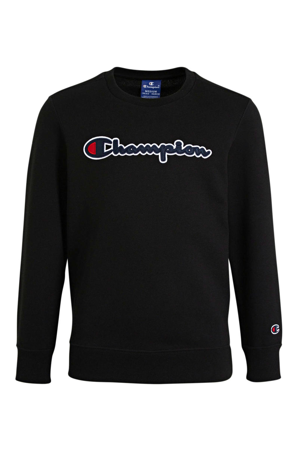 Champion sweater met logo zwart | wehkamp