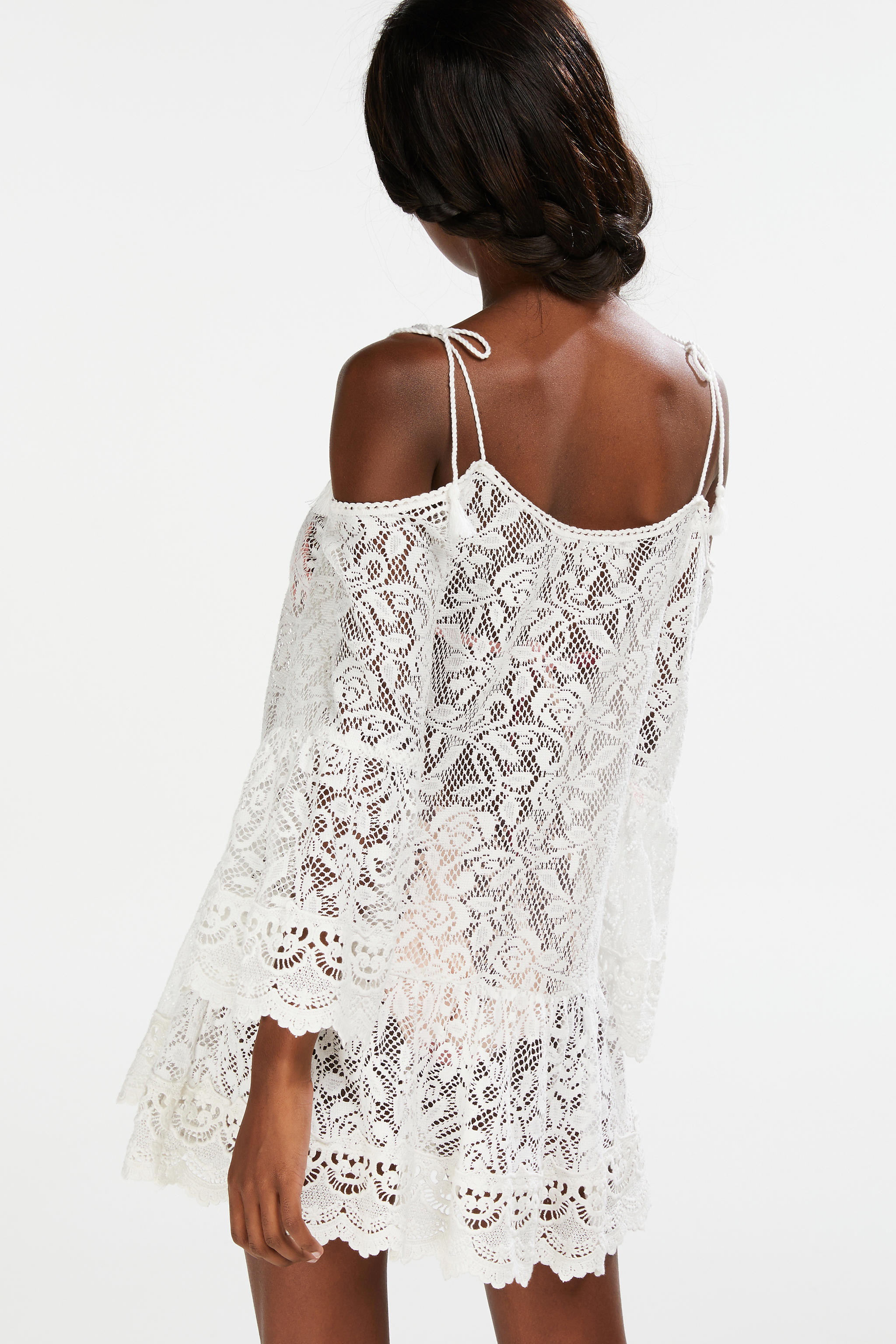 Hunkemöller off shoulder strandtuniek ecru | wehkamp