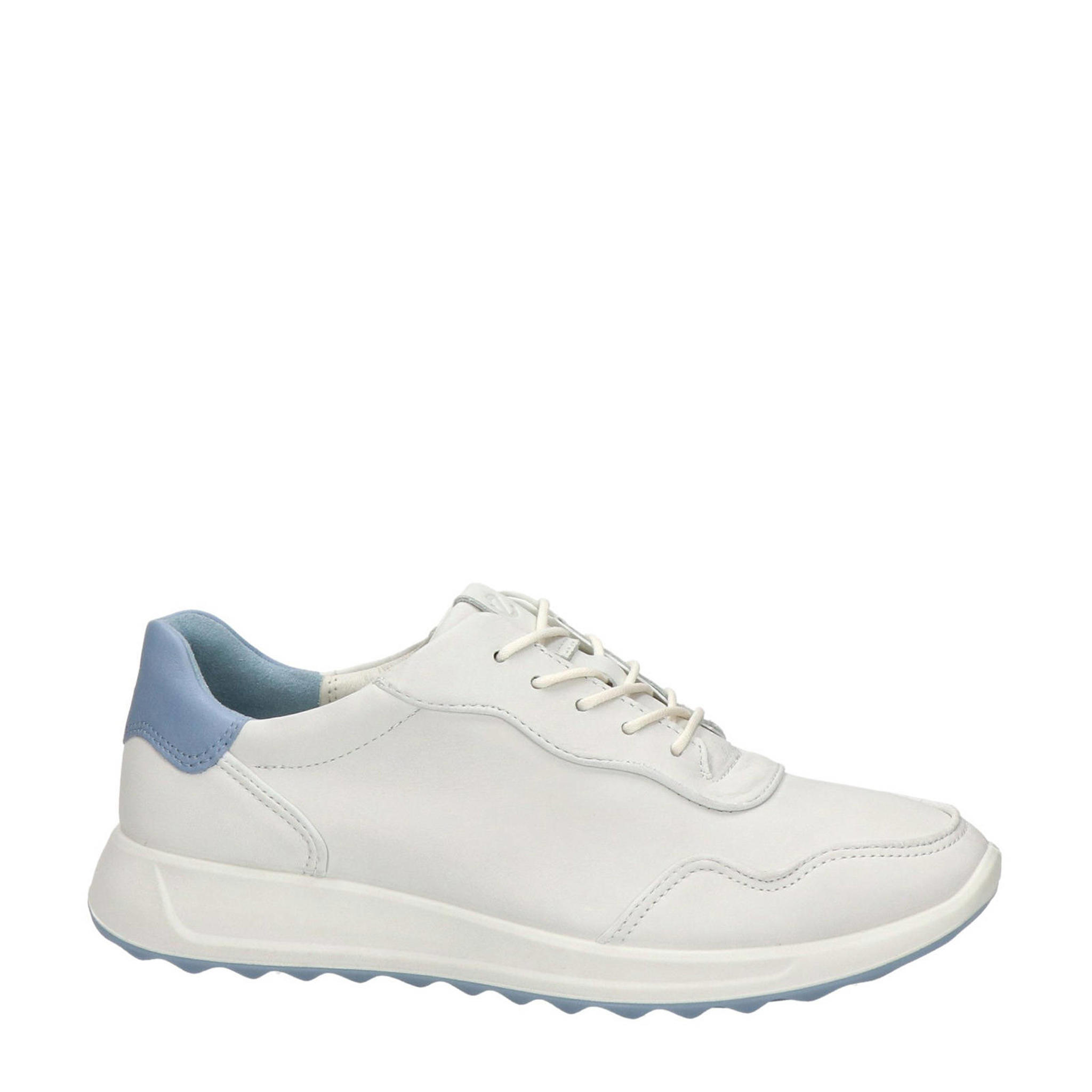 Ecco Flexure Runner leren sneakers wit/blauw | wehkamp