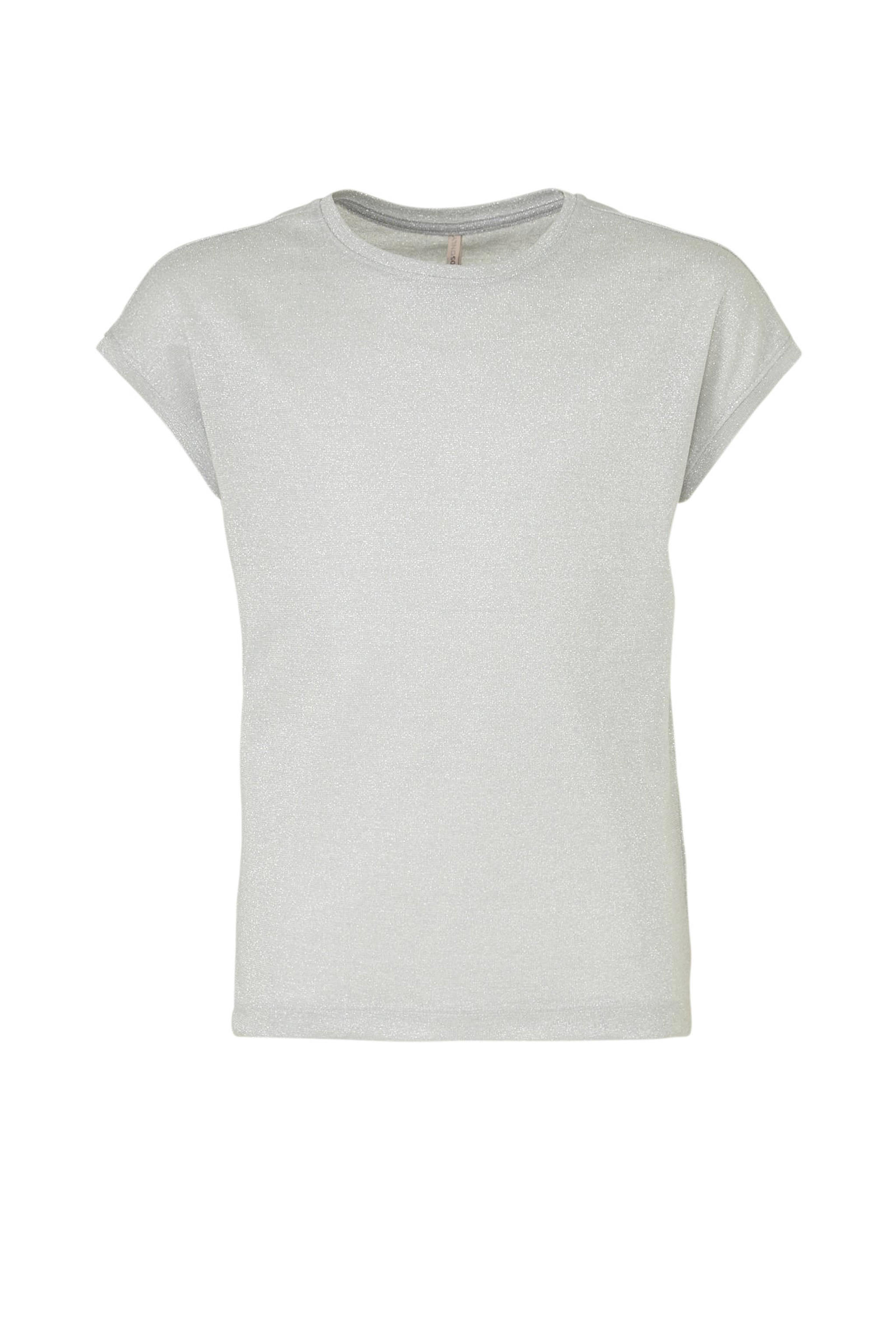 KIDS ONLY top met glitters zilver | wehkamp