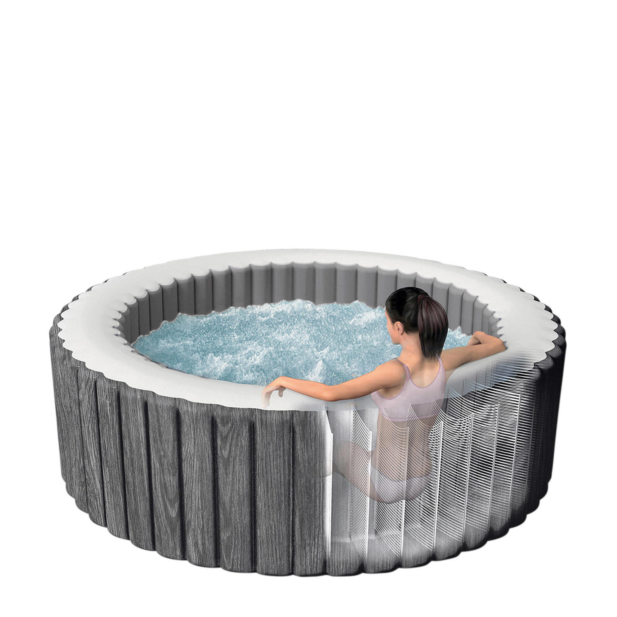Intex PureSpa greywood deluxe jacuzzi (Ø216 cm, 6 persoons) | wehkamp