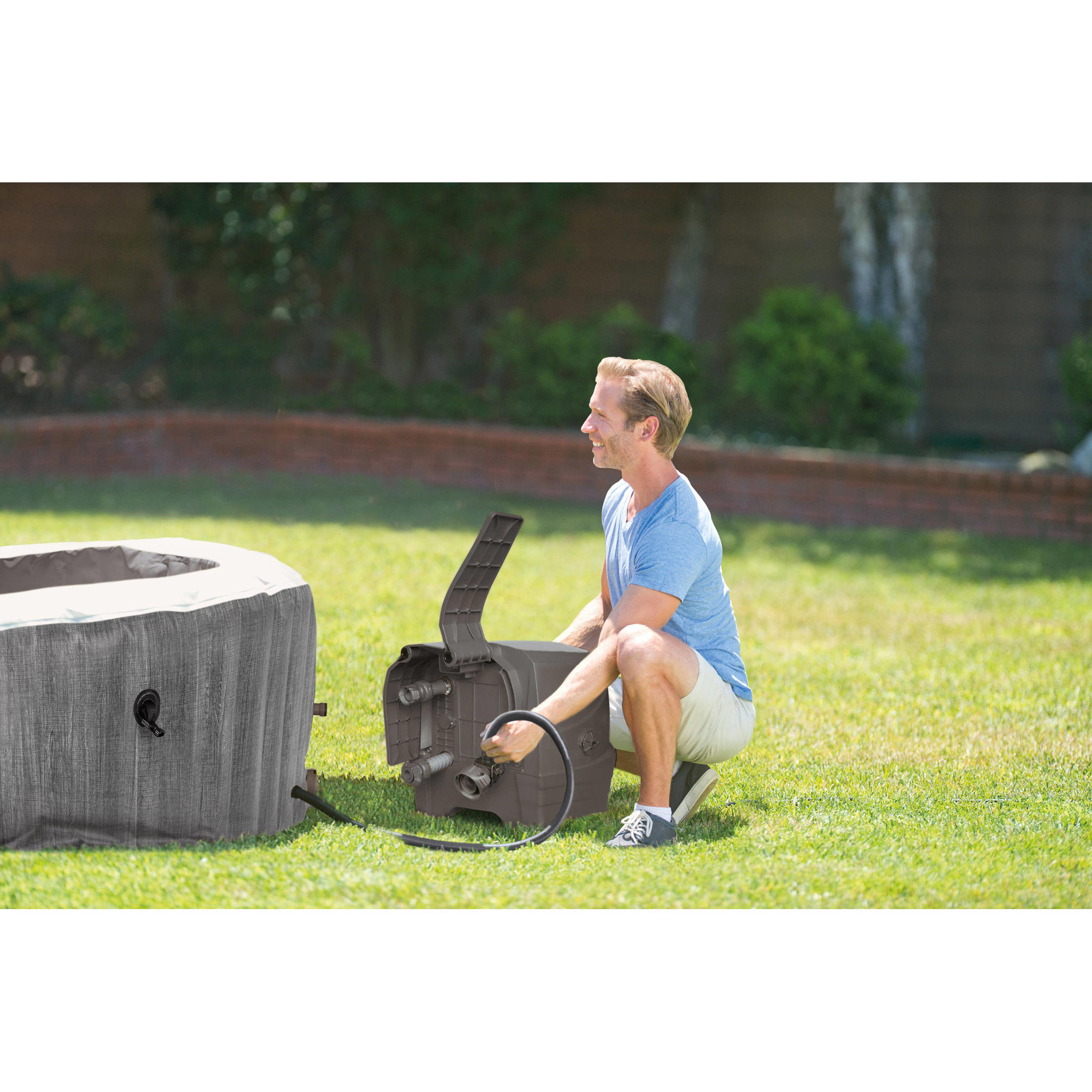 Intex PureSpa greywood deluxe jacuzzi (Ø196 cm, 4 persoons) | wehkamp