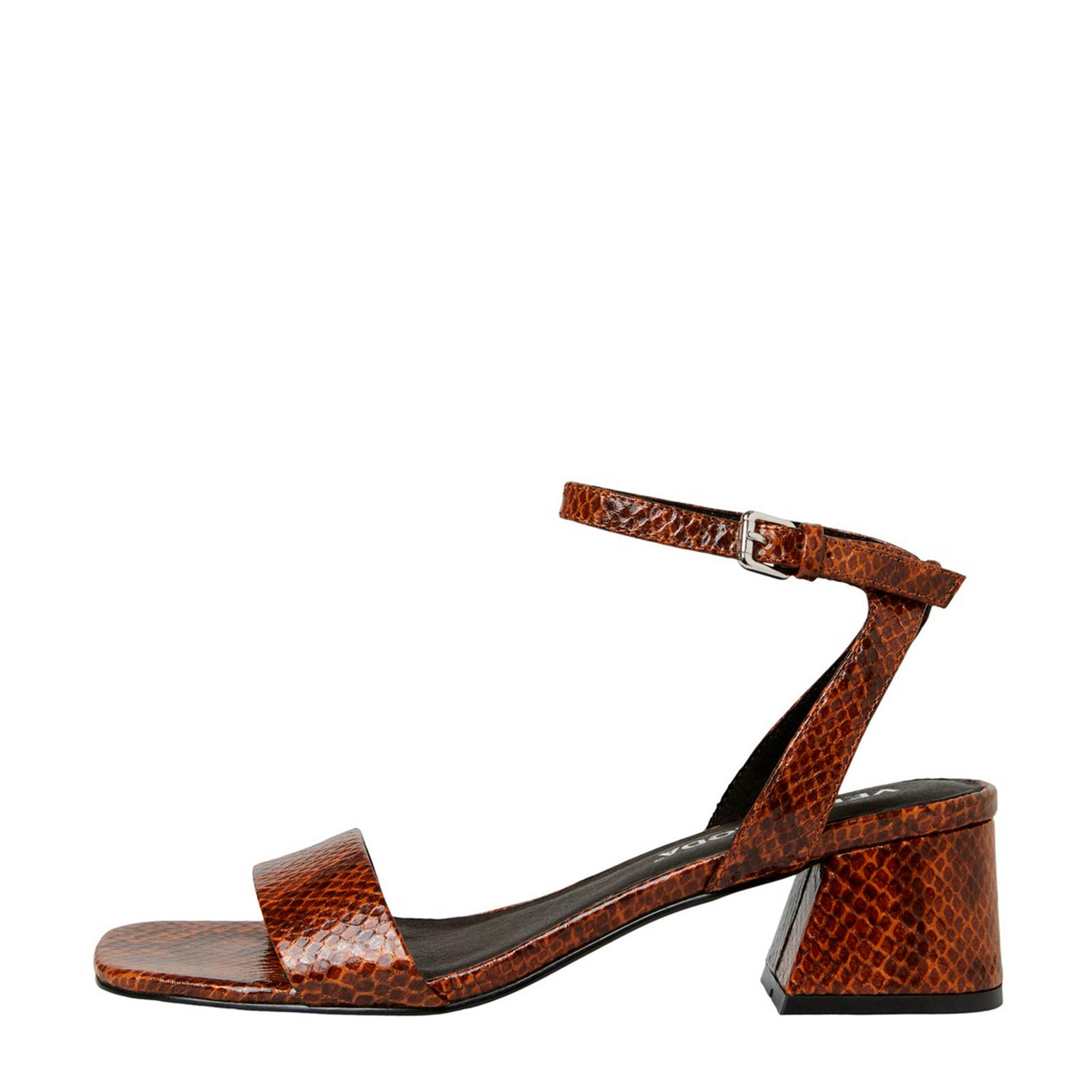 VERO MODA sandalettes slangenprint cognac | wehkamp