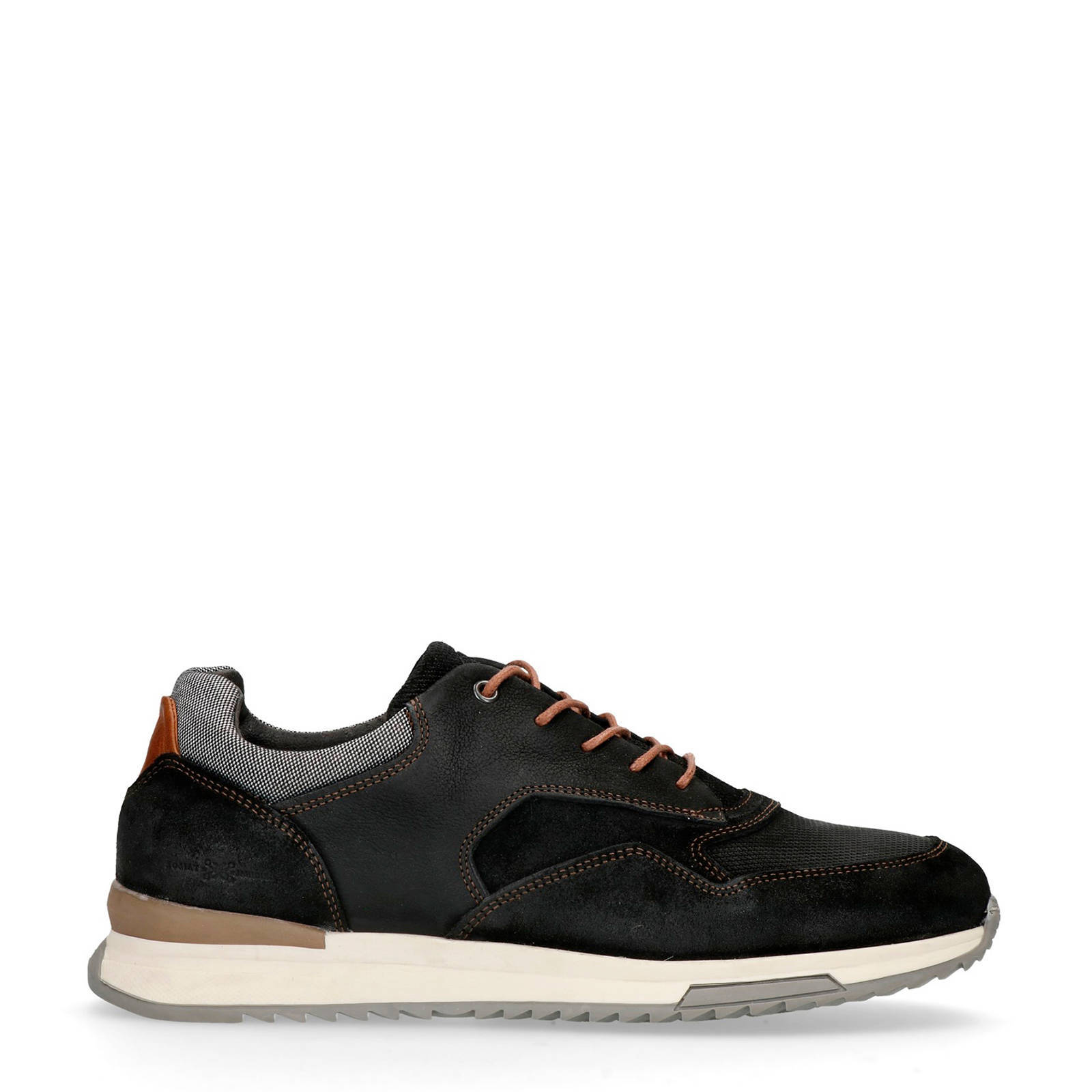 Manfield leren sneakers zwart | wehkamp