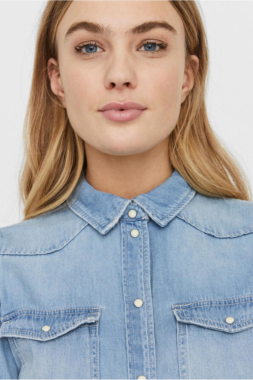 VERO MODA denim blouse VMMARIA light blue denim | wehkamp