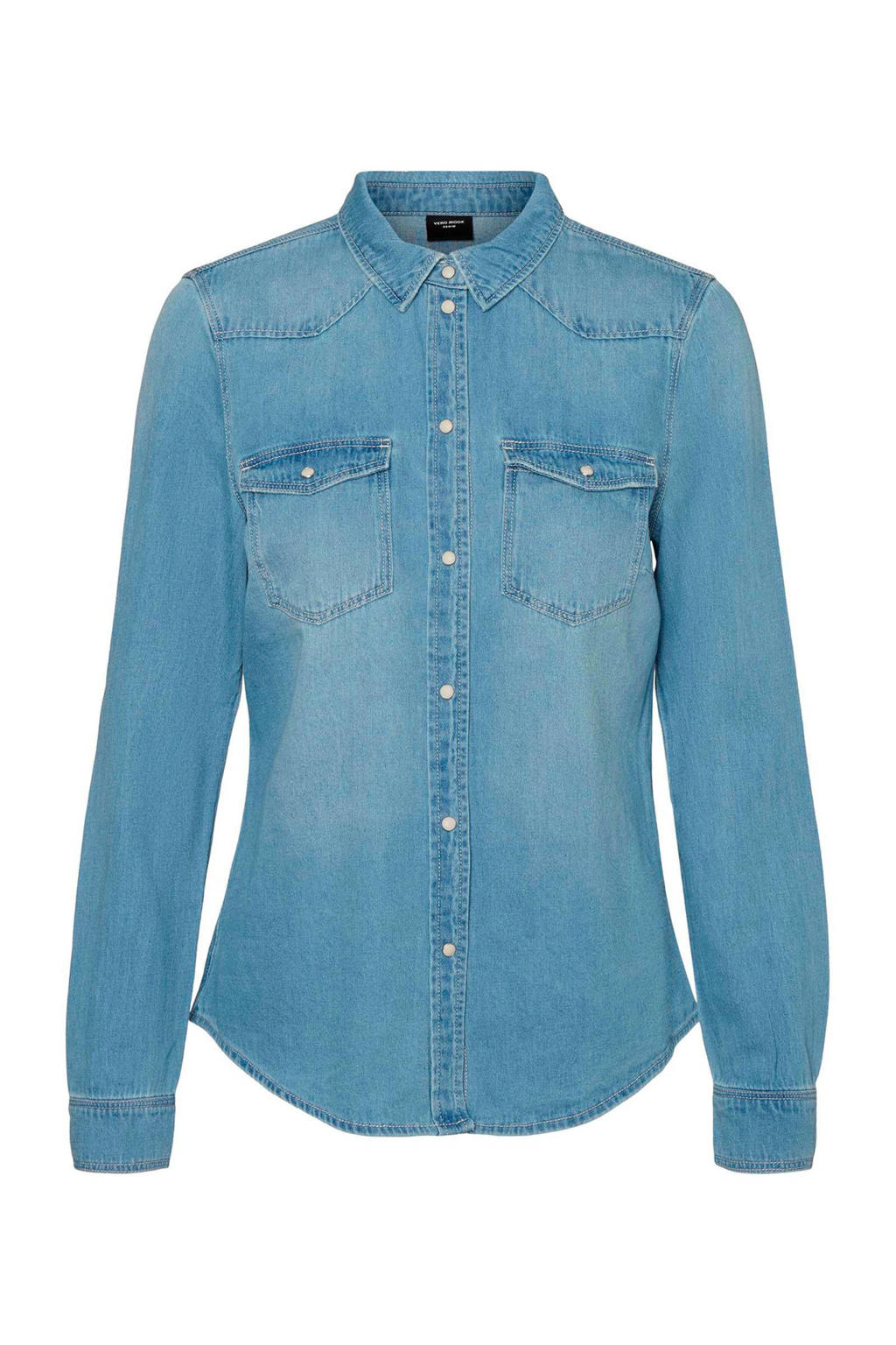 VERO MODA denim blouse VMMARIA light blue denim | wehkamp