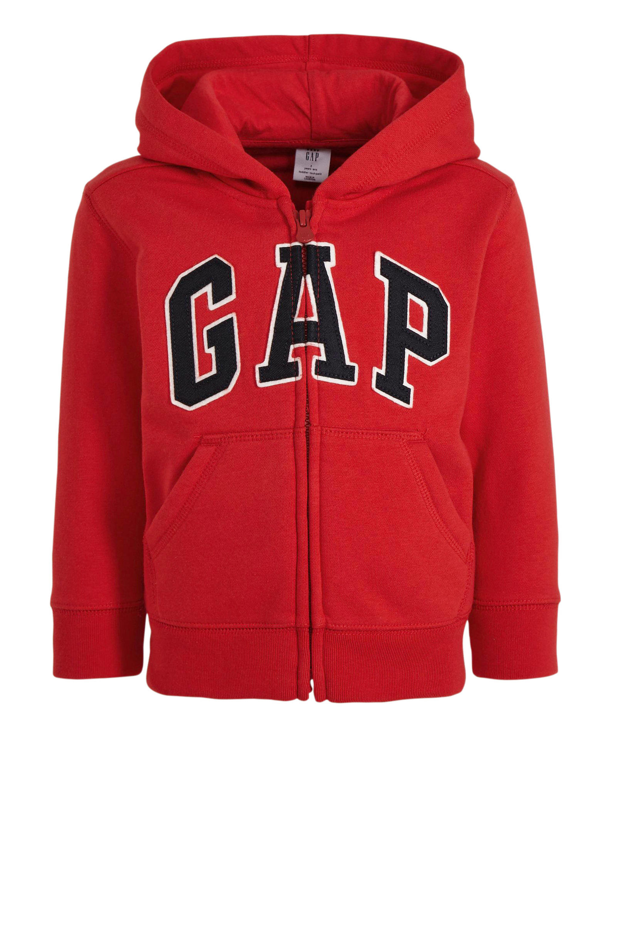 GAP vest met logo rood/zwart/wit | wehkamp