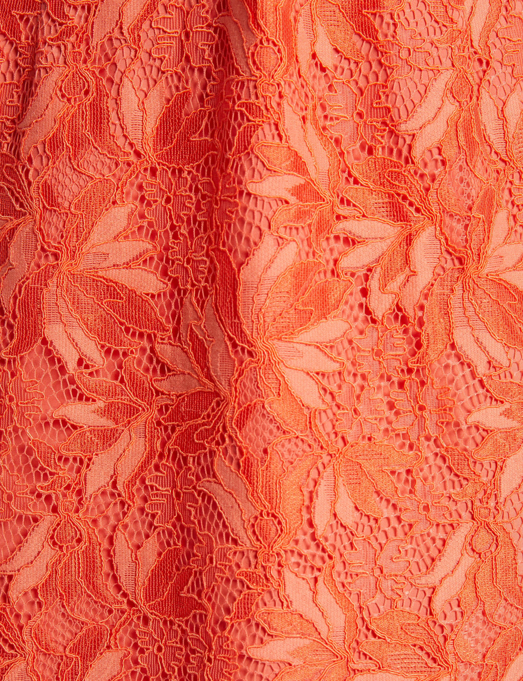 Morgan jurk met kant koraalrood | wehkamp