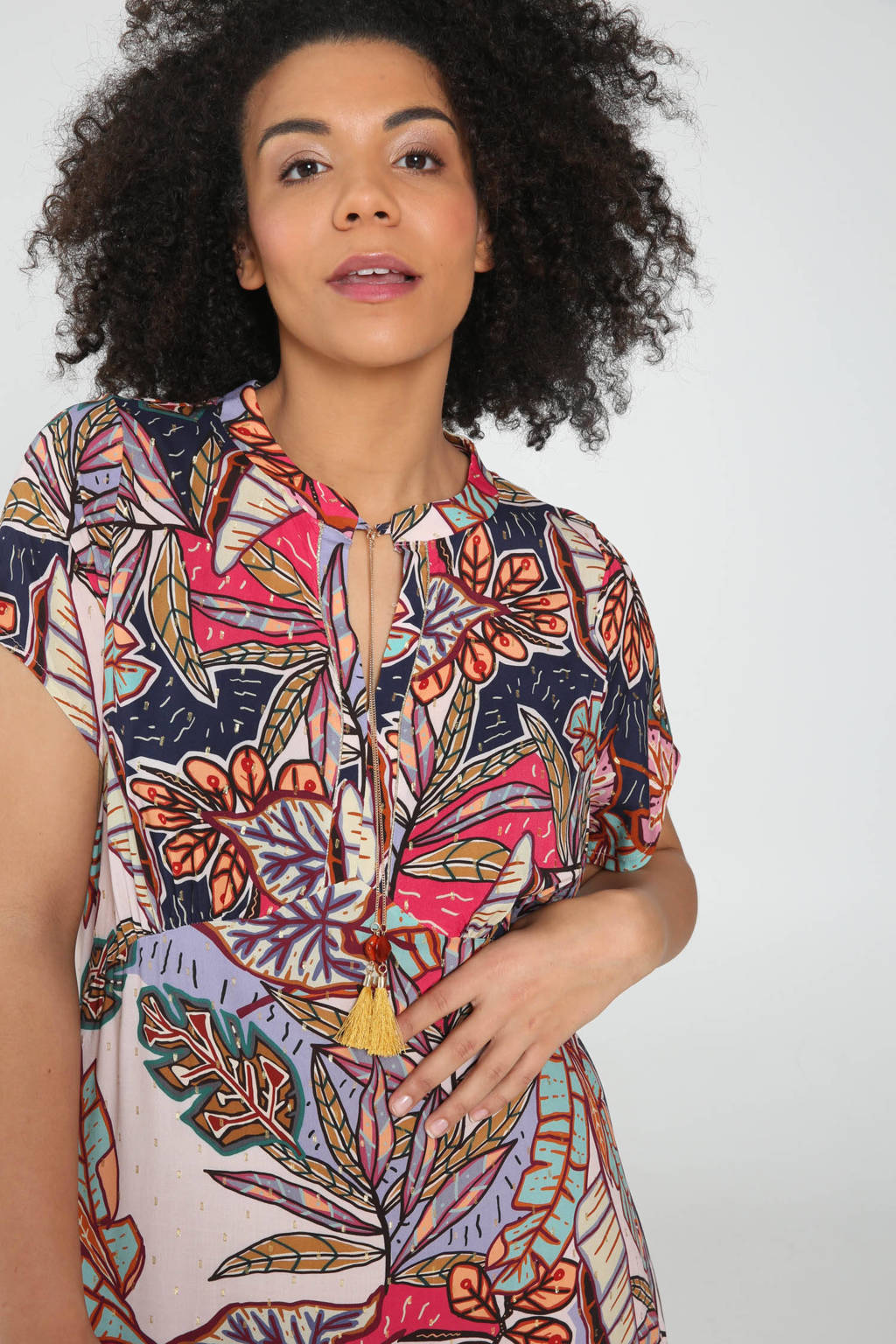 Paprika jurk met all over print paars/multi | wehkamp