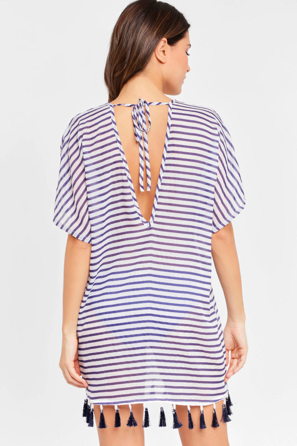 Venice Beach gestreepte strandtuniek blauw/wit | wehkamp