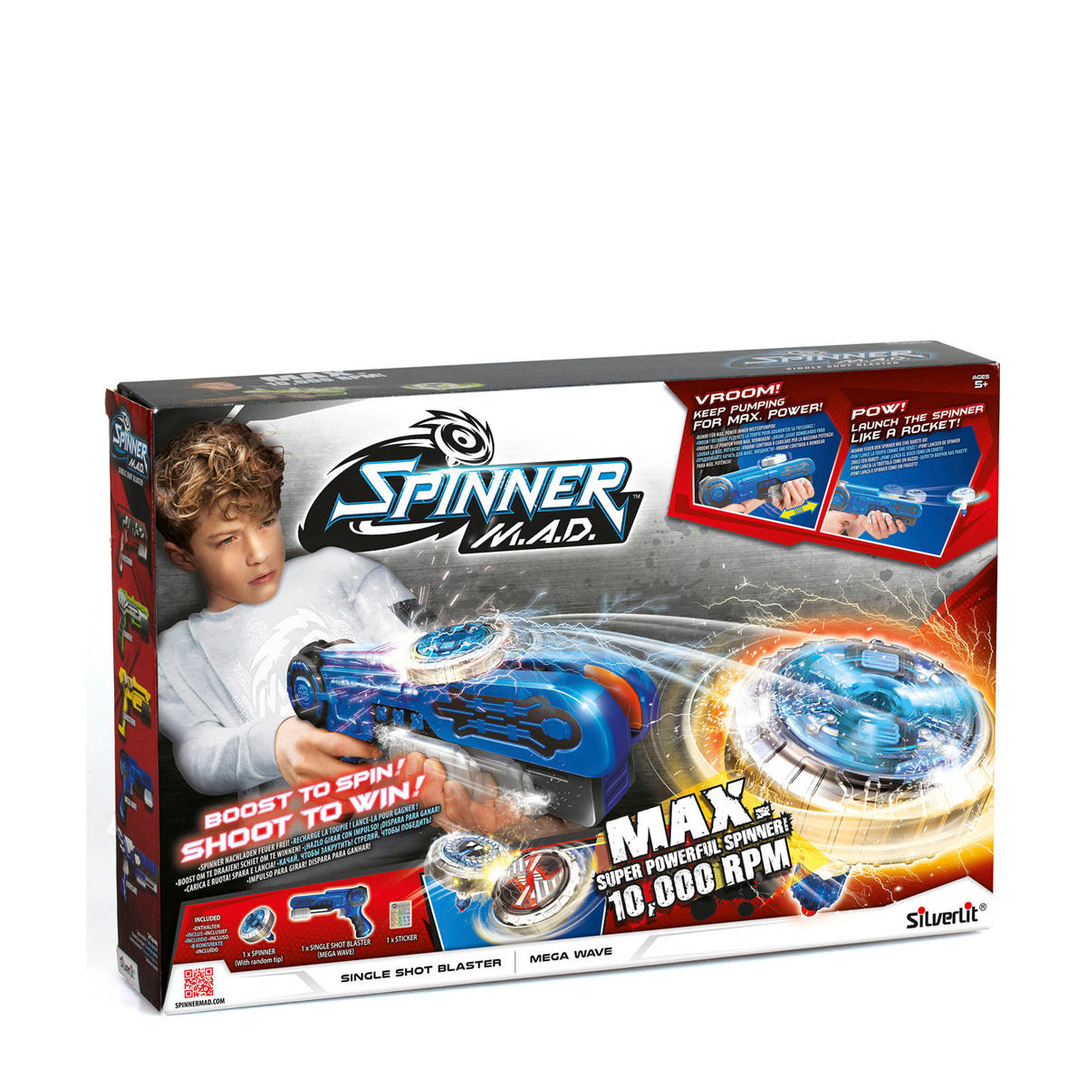 Silverlit Spinner MAD - Single Shot Blaster Mega Wave | wehkamp