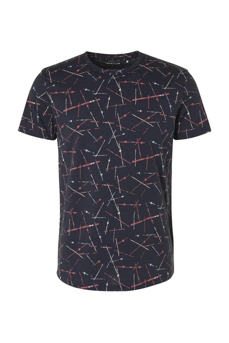 No Excess T-shirt met all over print donkerblauw | wehkamp