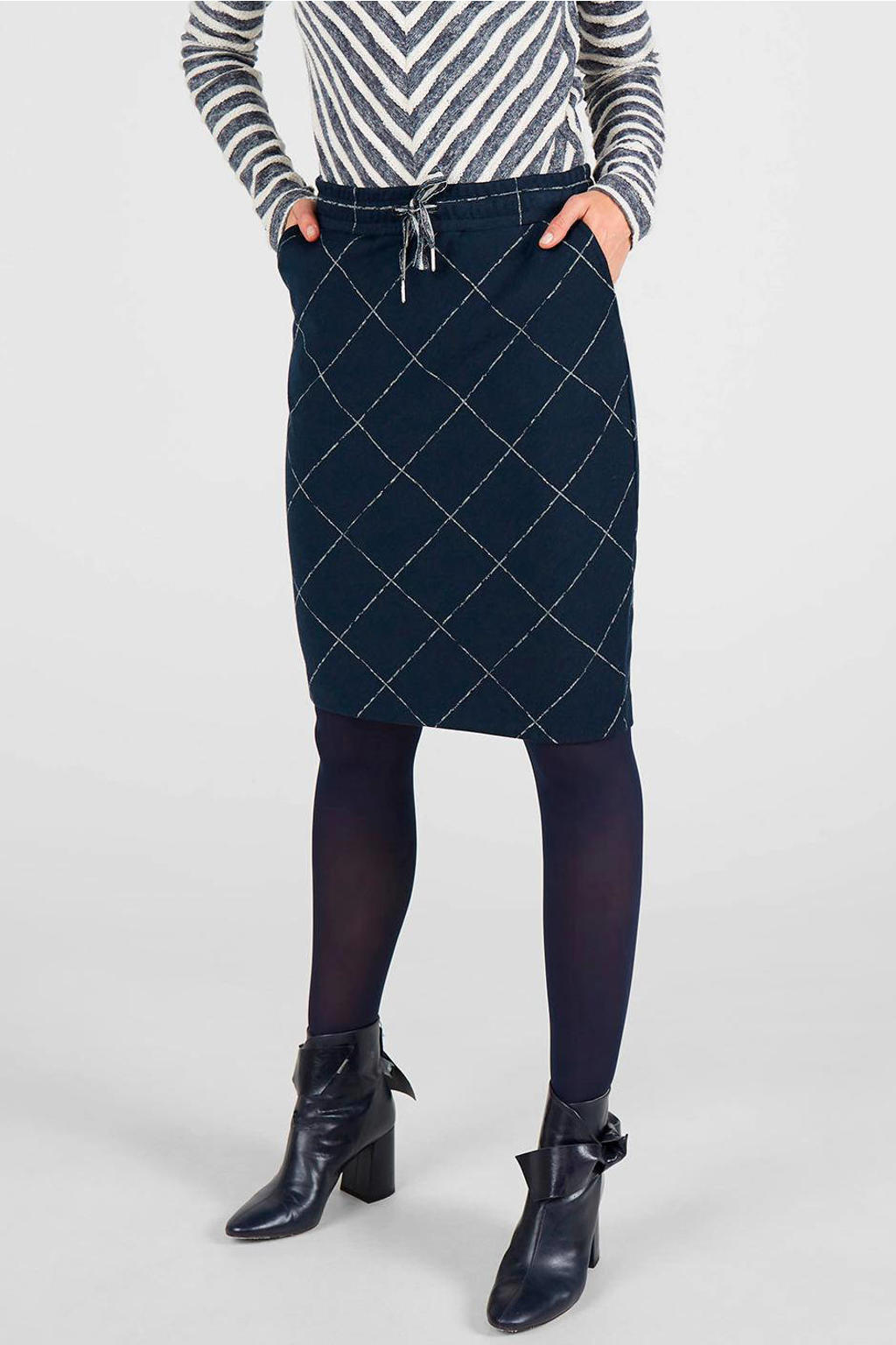 Expresso geruite rok donkerblauw | wehkamp