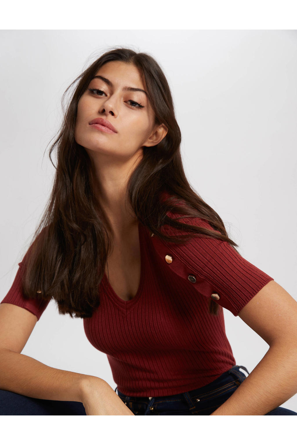 Morgan top donkerrood | wehkamp
