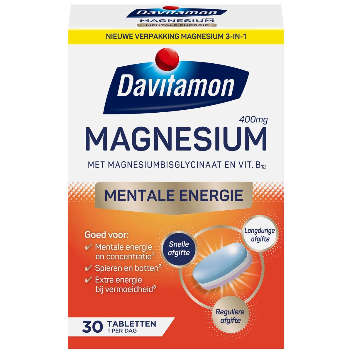 Davitamon Magnesium Mentale Energie tabletten - 30 stuks | wehkamp