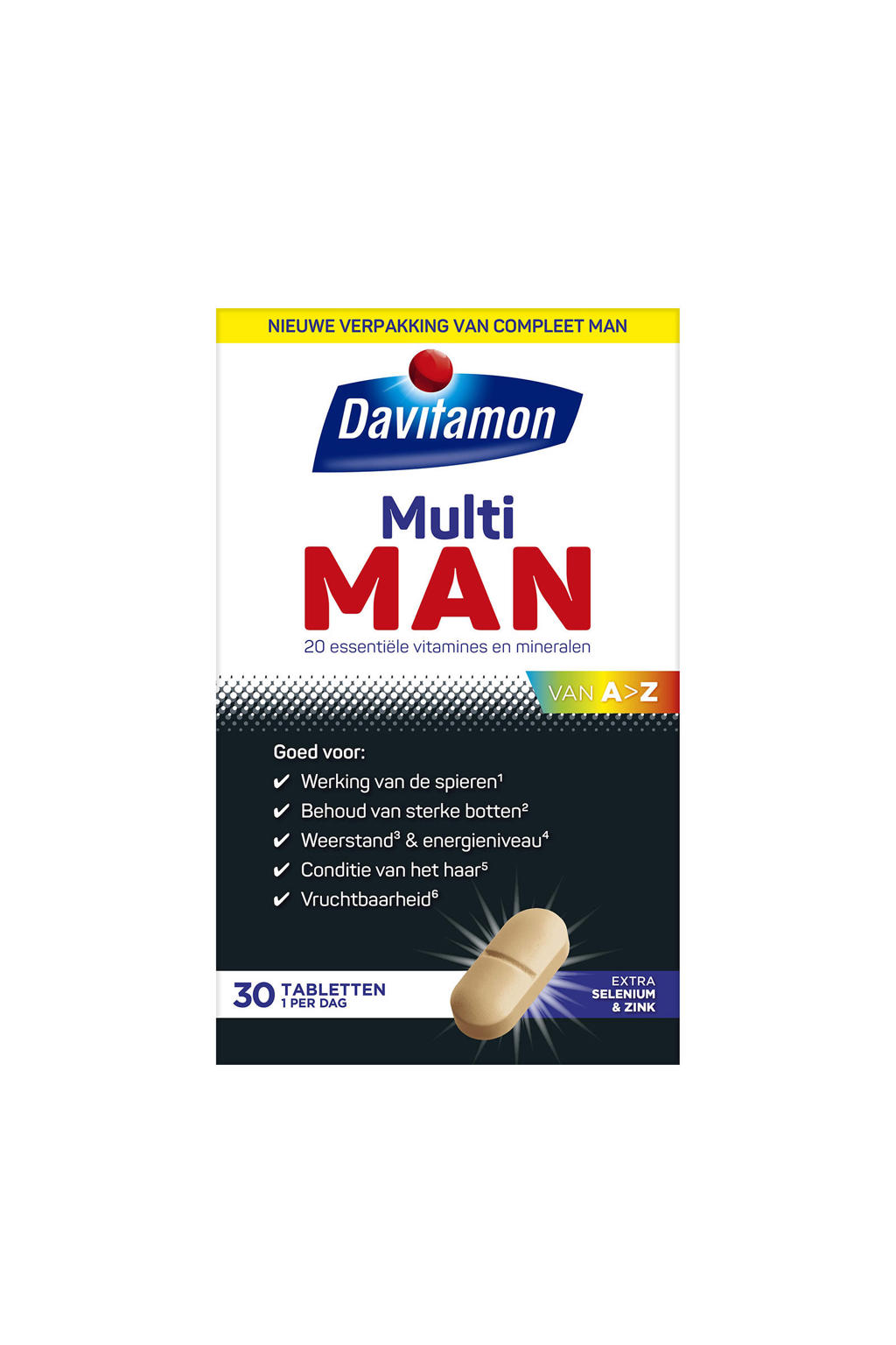 Davitamon Compleet Man multivitaminen - 30 tabletten | wehkamp