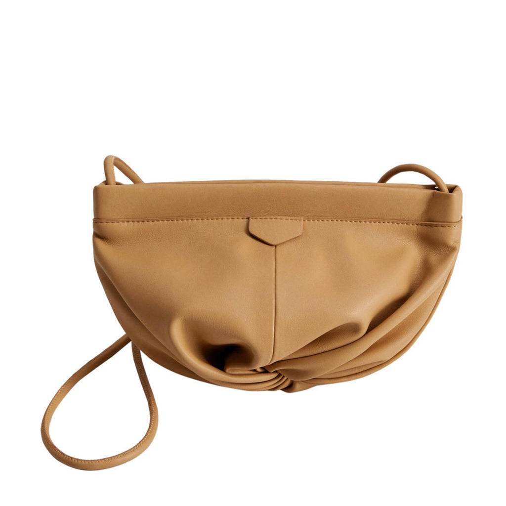 Mango crossbody tas met knoop detail lichtbruin | wehkamp