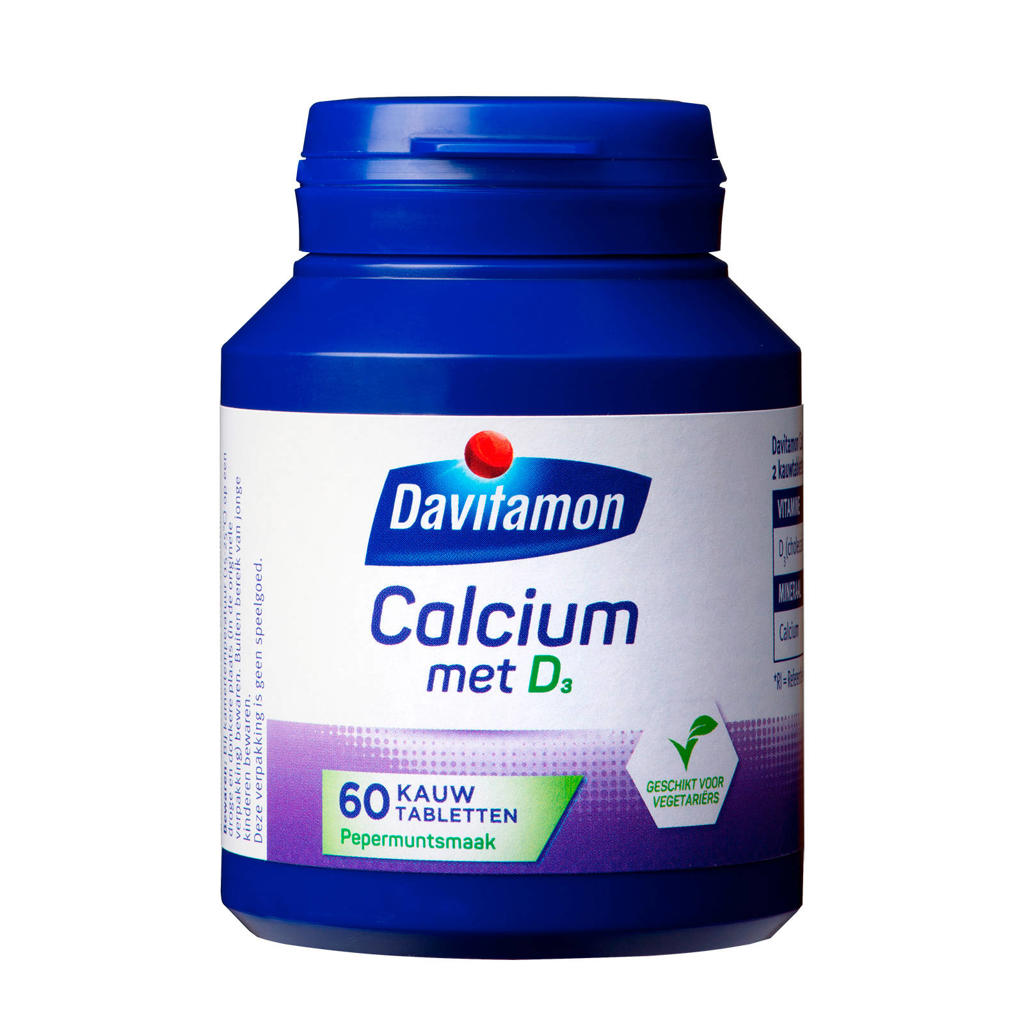 Davitamon Calcium met Vitamine D3 kauwtabletten pepermunt - 60 stuks ...
