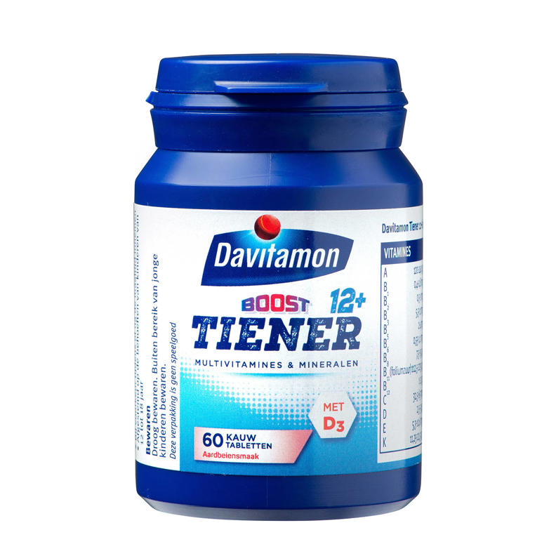 Davitamon Tiener 12+ kauwtabletten aardbei - 60 stuks | wehkamp