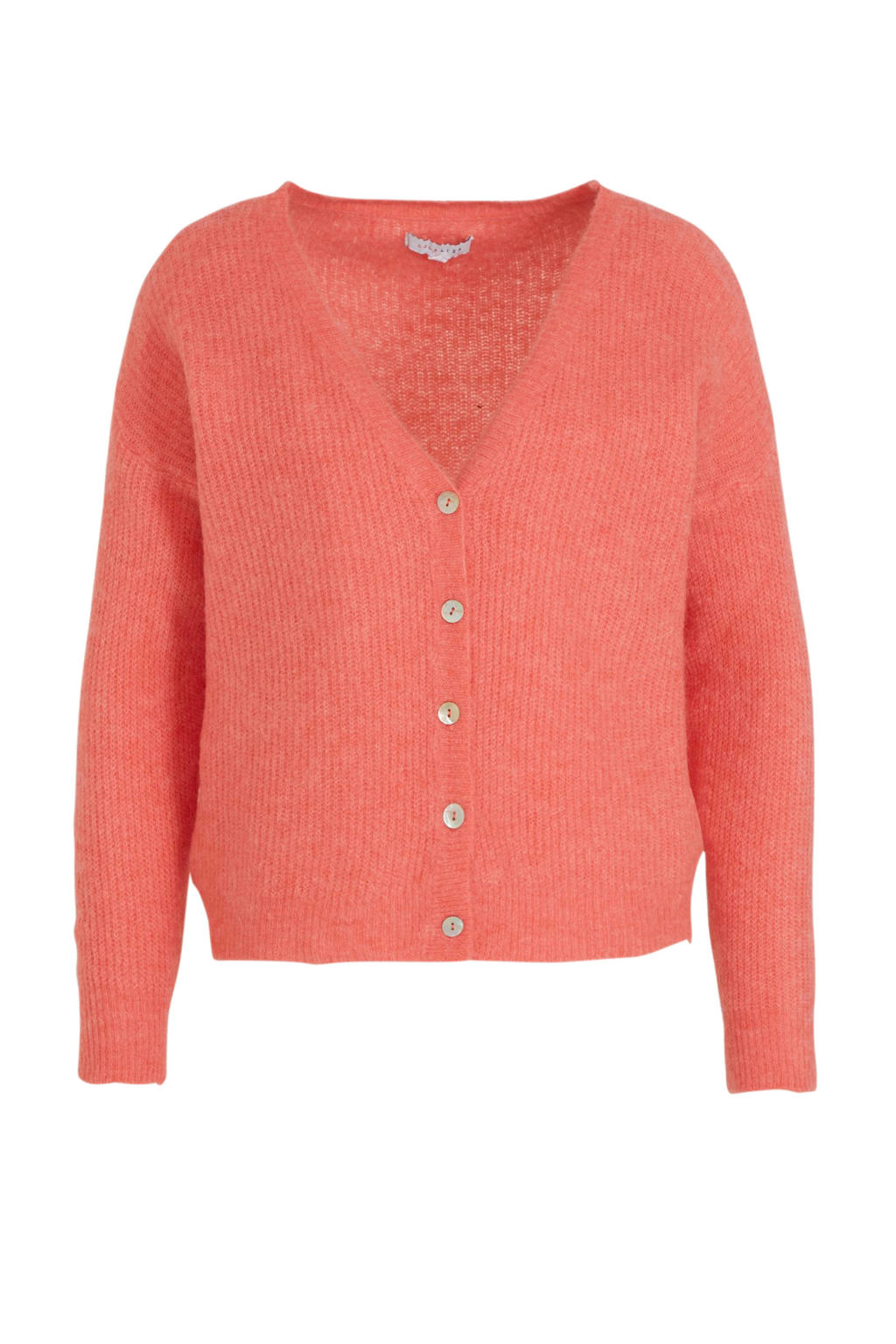 LOLALIZA gebreid vest koraalrood | wehkamp