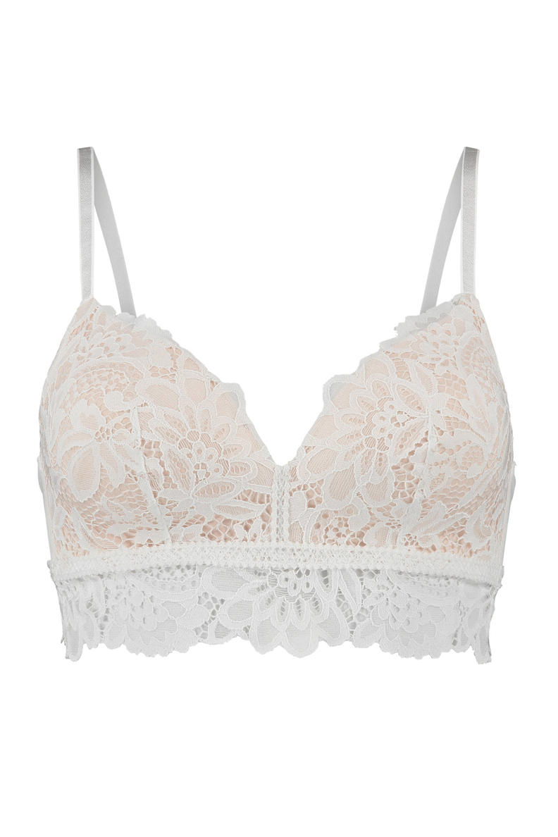 Hunkemöller voorgevormde bralette Shiloh met kant wit | wehkamp