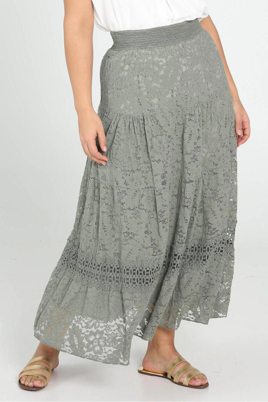 Paprika rok en kant kaki | wehkamp