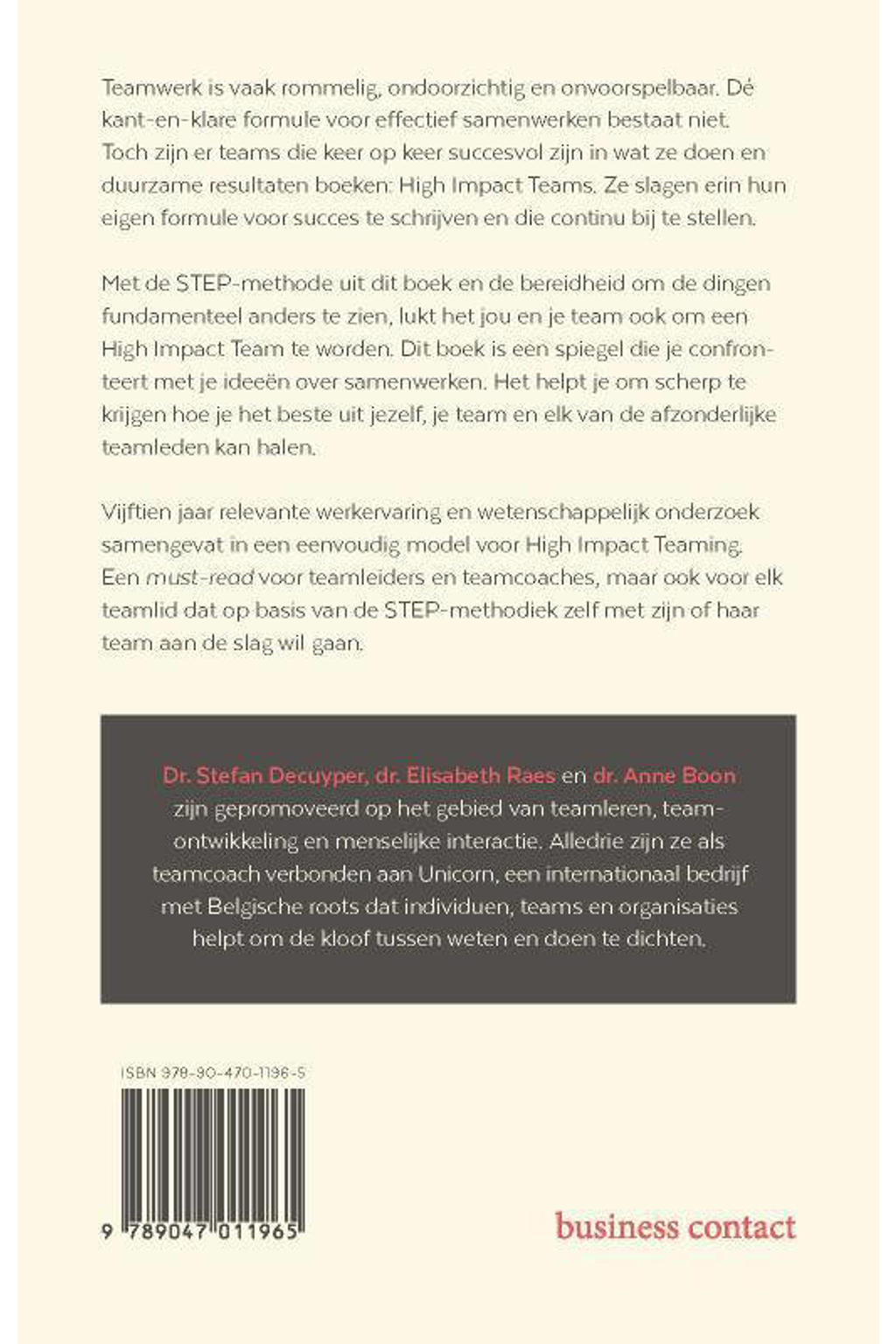 Stefan Decuyper, Elisabeth Raes en Anne Boon High Impact Teaming | wehkamp