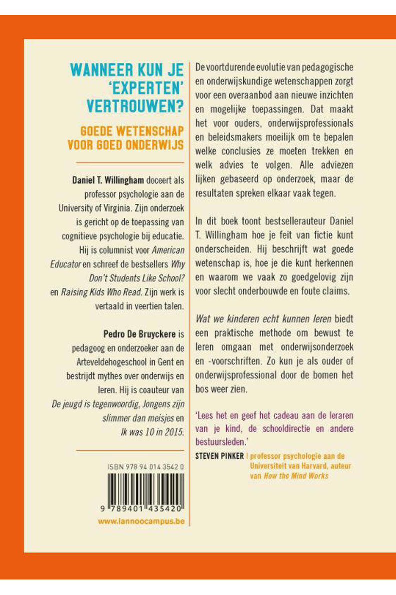 Daniel T. Willingham Wat we kinderen echt kunnen leren | wehkamp