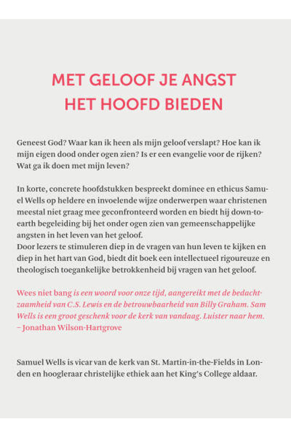 Samuel Wells Wees niet bang kopen? | Morgen in huis | wehkamp