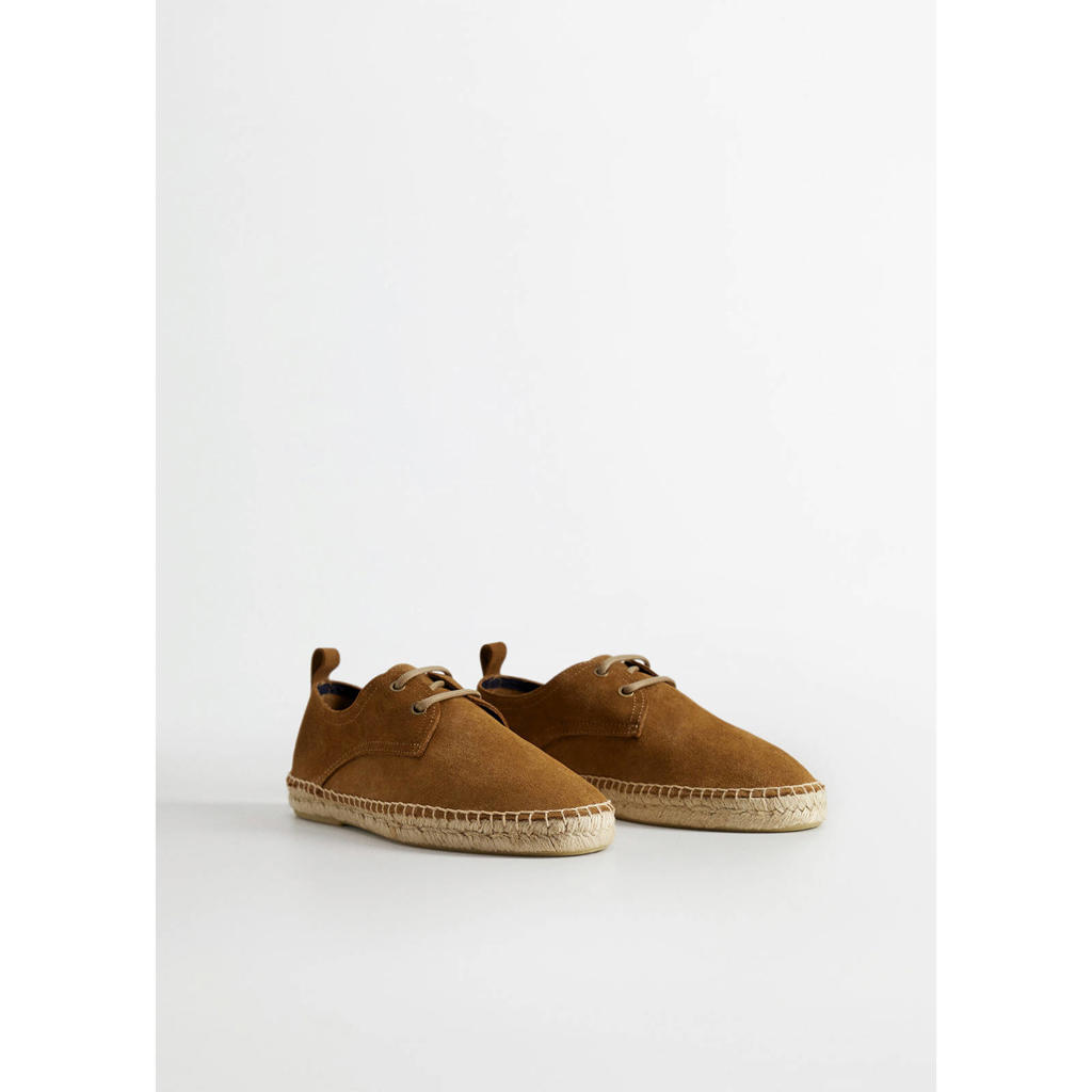 Mango Man suède espadrilles cognac | wehkamp