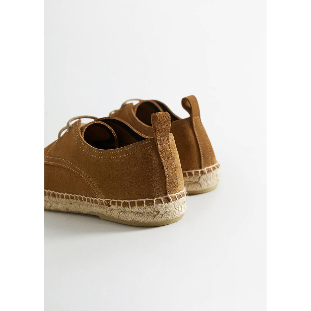 Mango Man suède espadrilles cognac | wehkamp