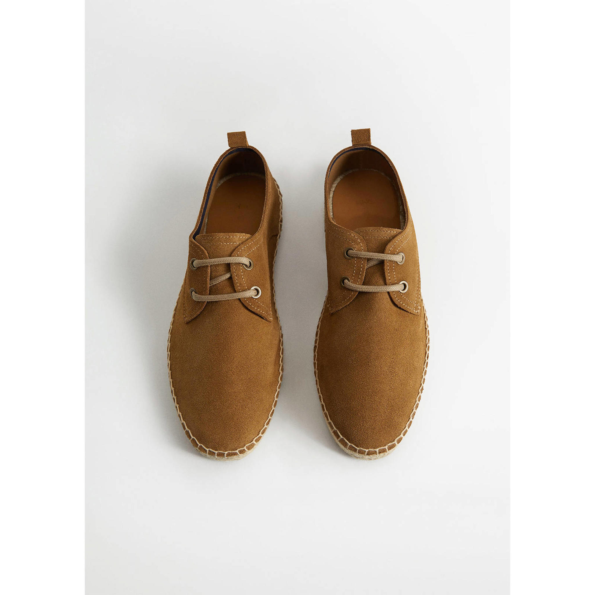 Mango Man suède espadrilles cognac | wehkamp